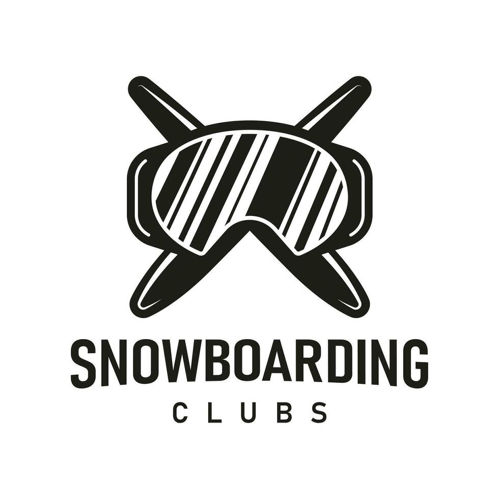 Snowboard logo. Winter outdoor activity emblems and symbols in retro ...