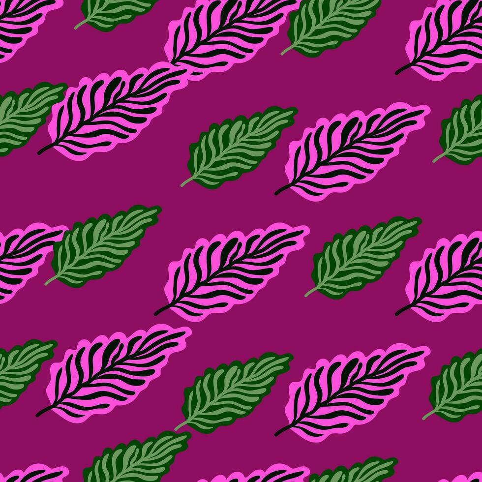 Abstract Autumn Leaves Seamless Pattern Simple Botanical Leaf