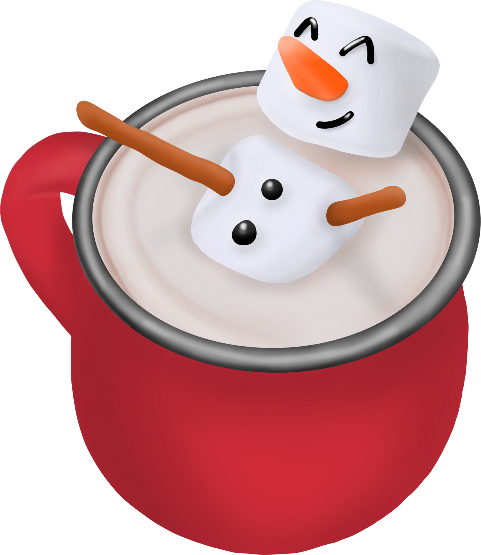 Christmas hot chocolate with fun marshmallow snowman in red cup ... Christmas hot chocolate with fun marshmallow snowman in red cup ...