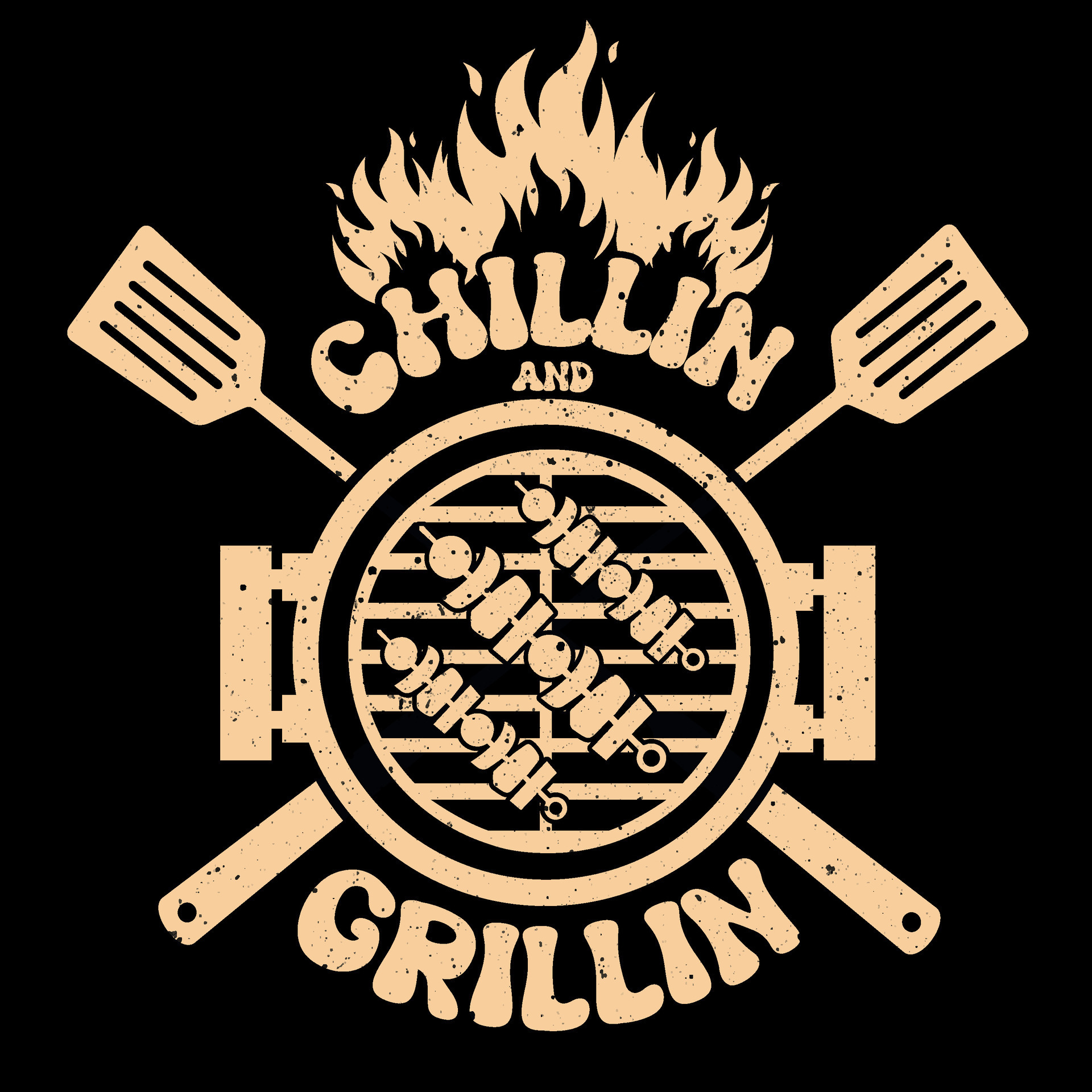 Chillin and grillin t shirt,bbq t shirt design 26468059 Vector Art at Vecteezy