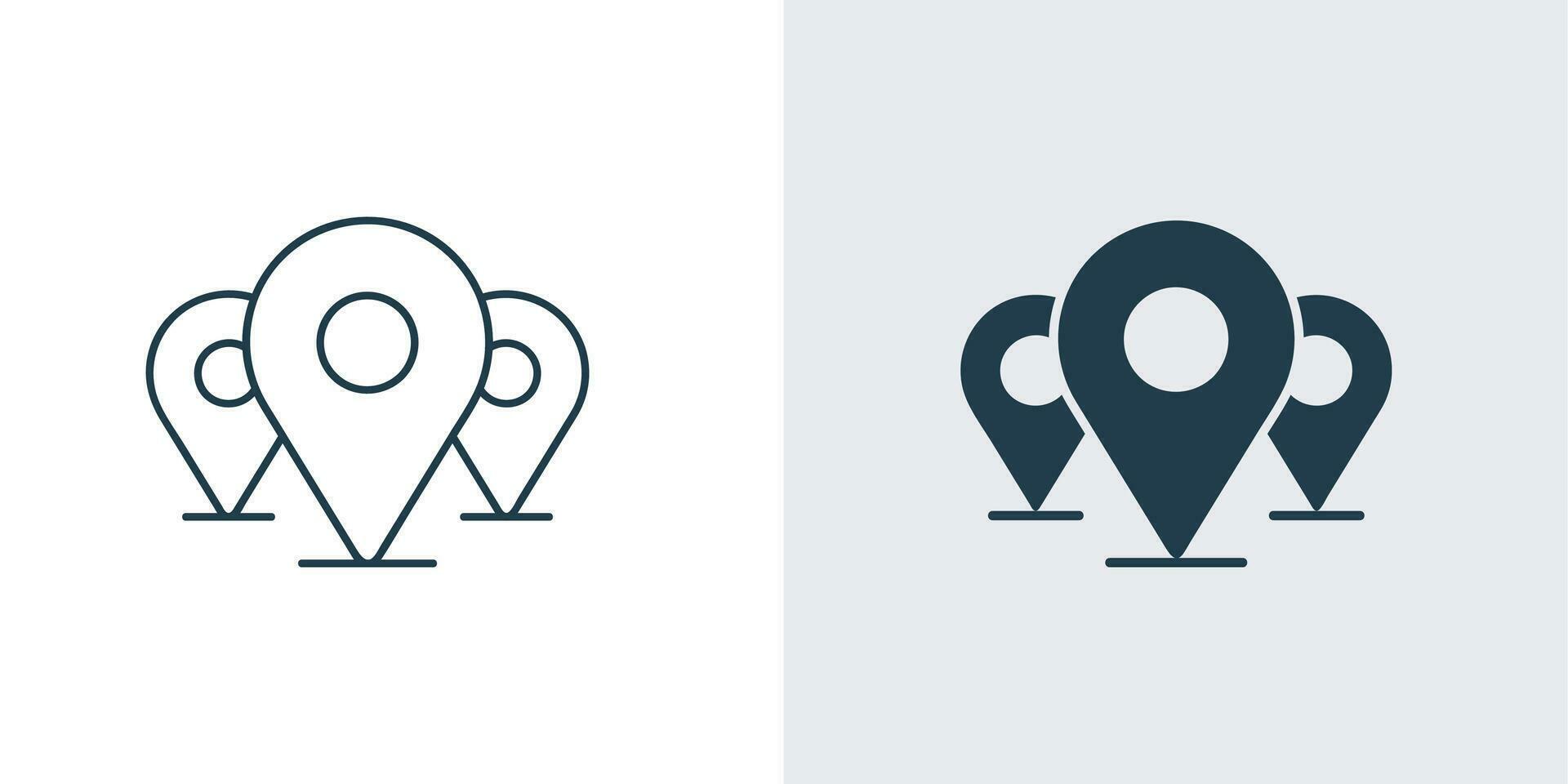 Multiple Location icon vector. Map pin, navigation, location marker ... Multiple Location icon vector. Map pin, navigation, location marker ...