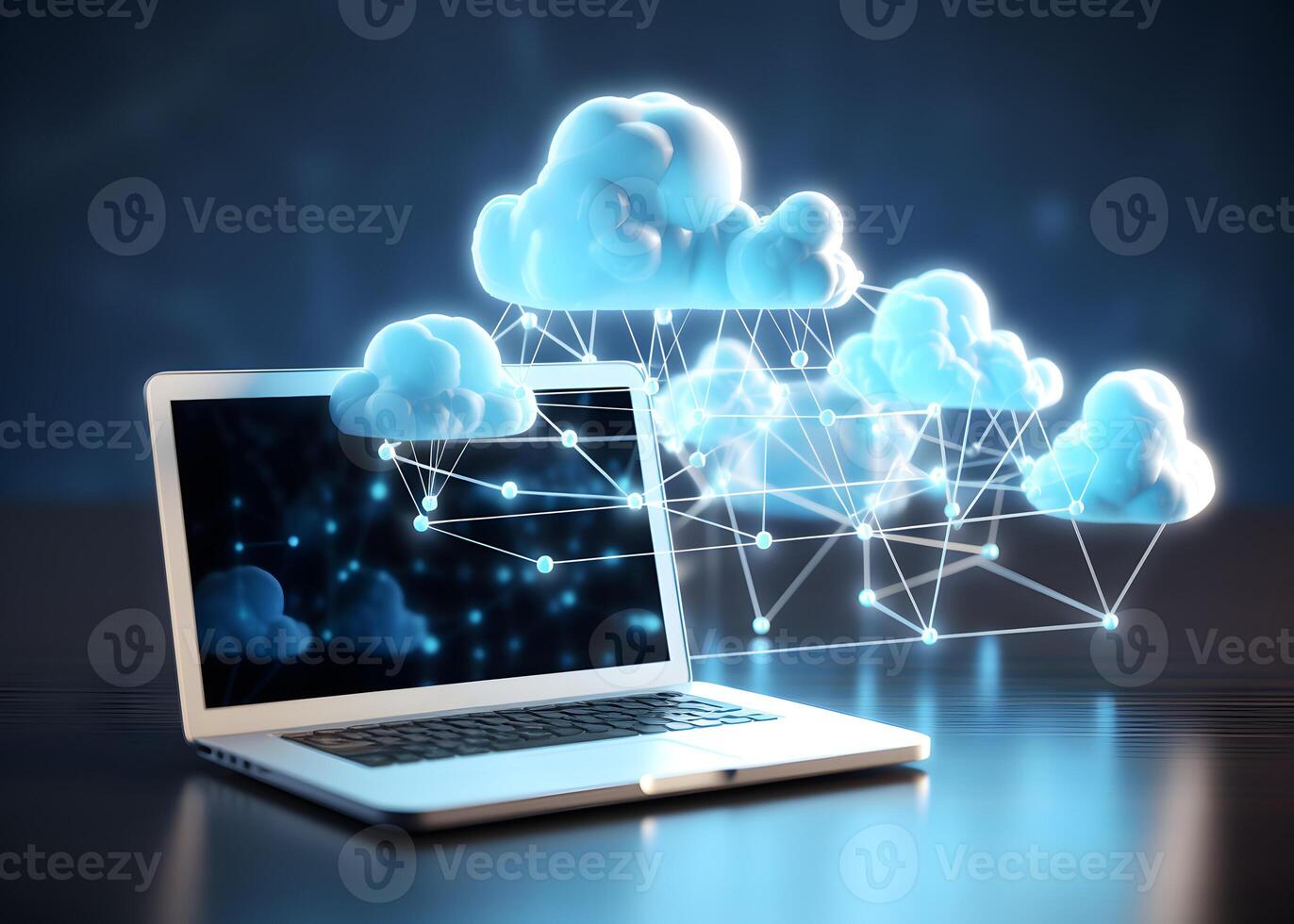 Cloud Data Storage Cloud Computing And Data Transfer Concept Ai
