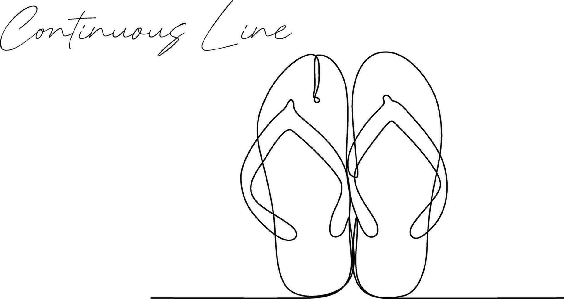 Continuous set line drawing of flip flops. Flip-flops icon. Abstract background drawn with one ...