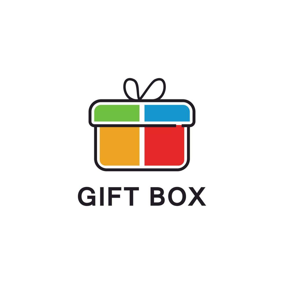 Gift Box Logo Template Isolated on White Background 26485629 Vector Art at Vecteezy