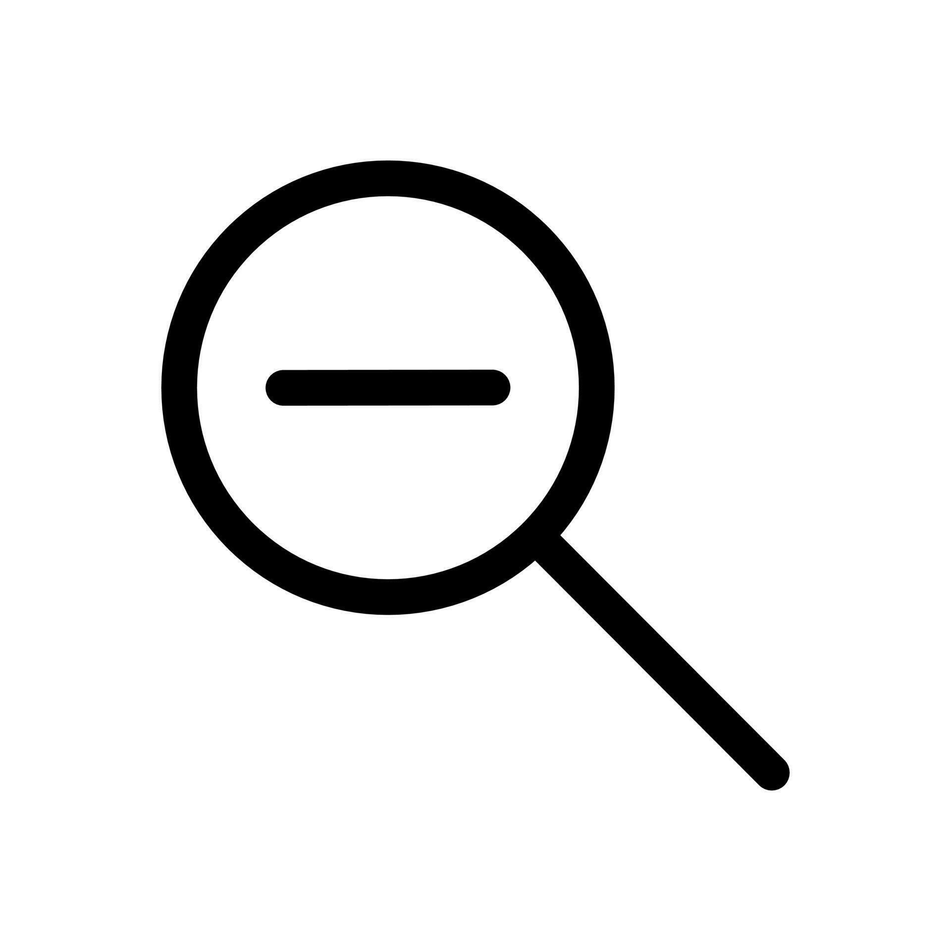 Zoom out, decrease button icon in line style design isolated on white background. Editable ...