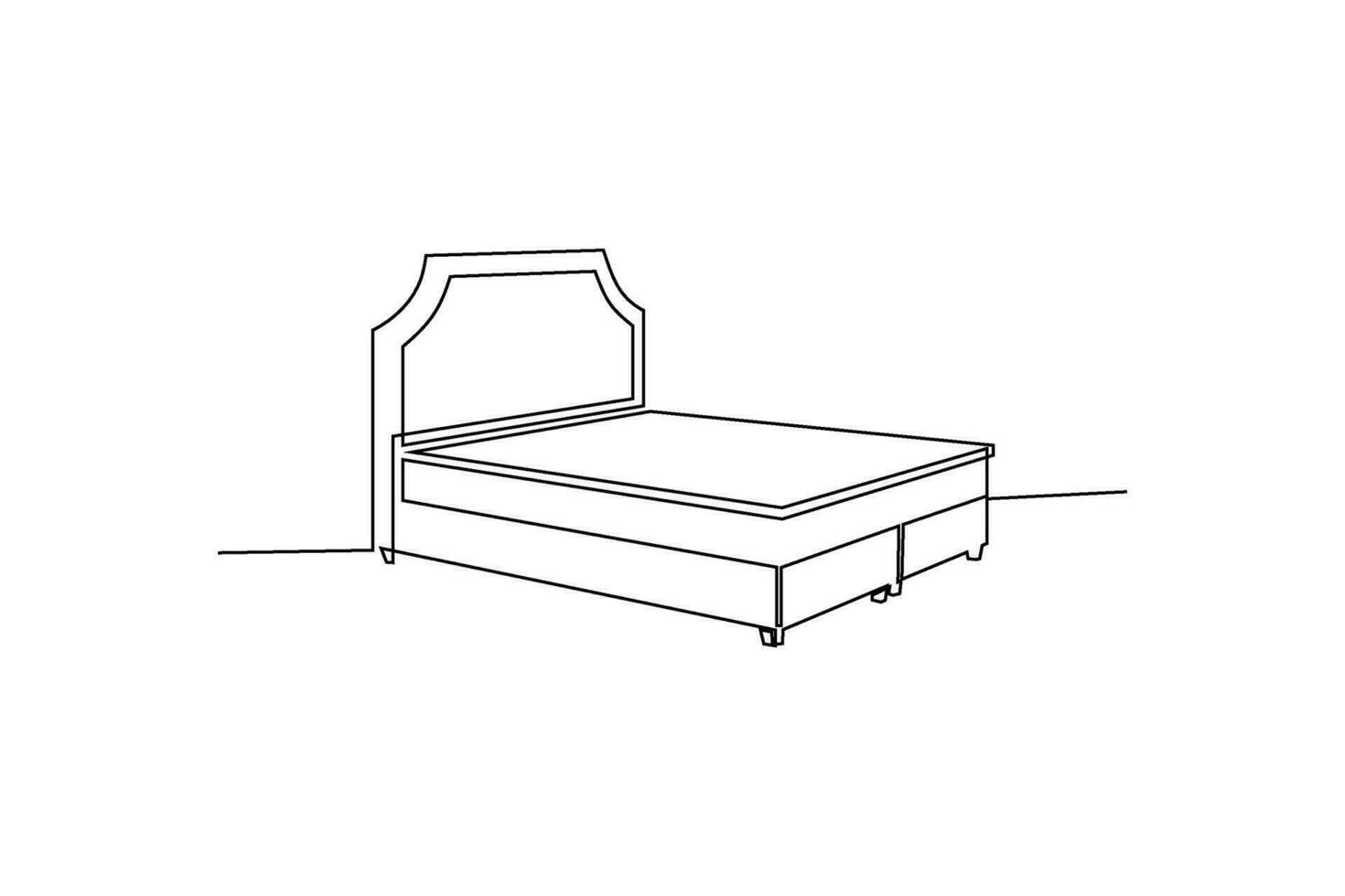Bed Continuous Line Vector Illustration 26487074 Vector Art At Vecteezy