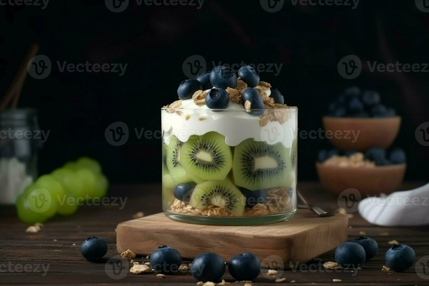 Healthy layered dessert kiwi cereal. Generate AI 26487276 Stock Photo ... Healthy layered dessert kiwi cereal. Generate AI 26487276 Stock Photo ...