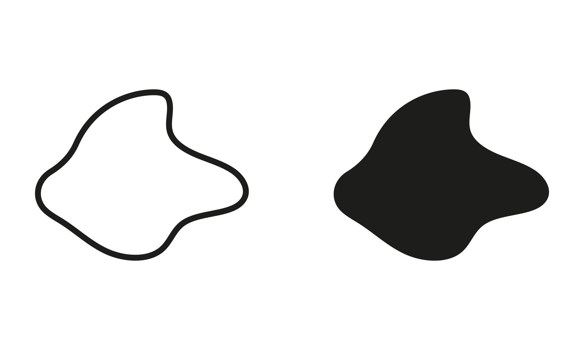 Abstract Amorphous Splodge Random Shape Organic Blob Line And
