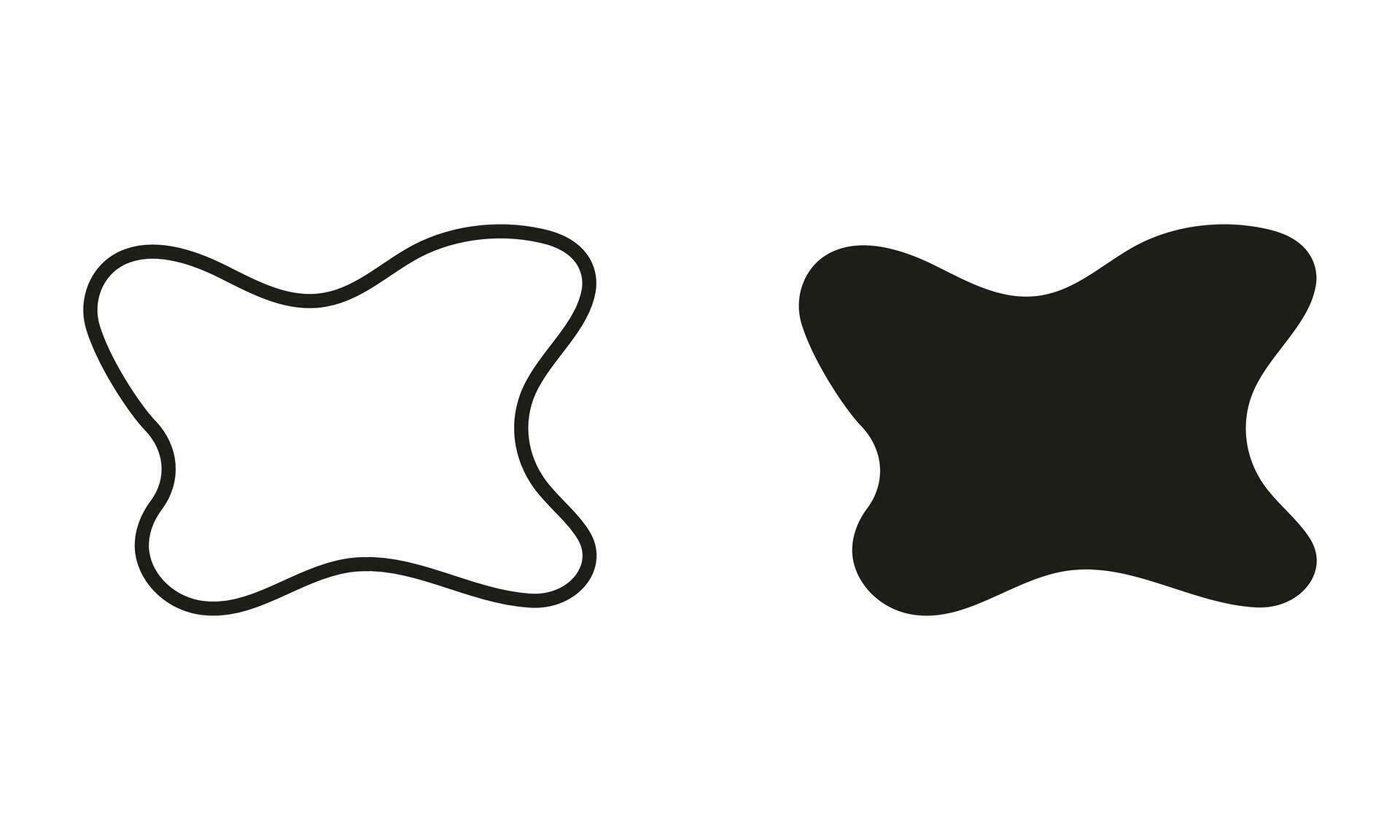 Random Shape Organic Blob Line And Silhouette Black Set Abstract