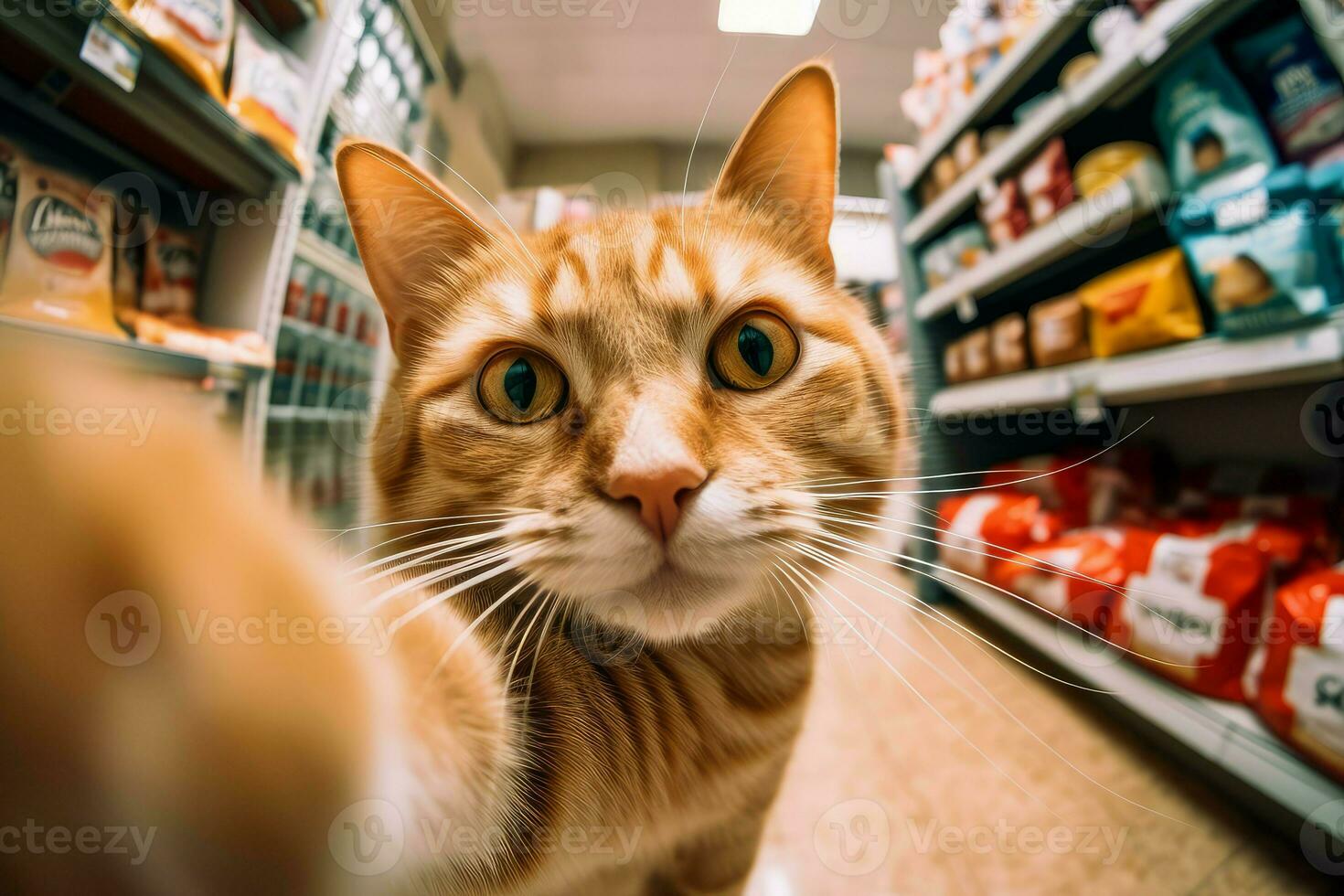 Cat selfie supermarket. Generate Ai 26487558 Stock Photo at Vecteezy