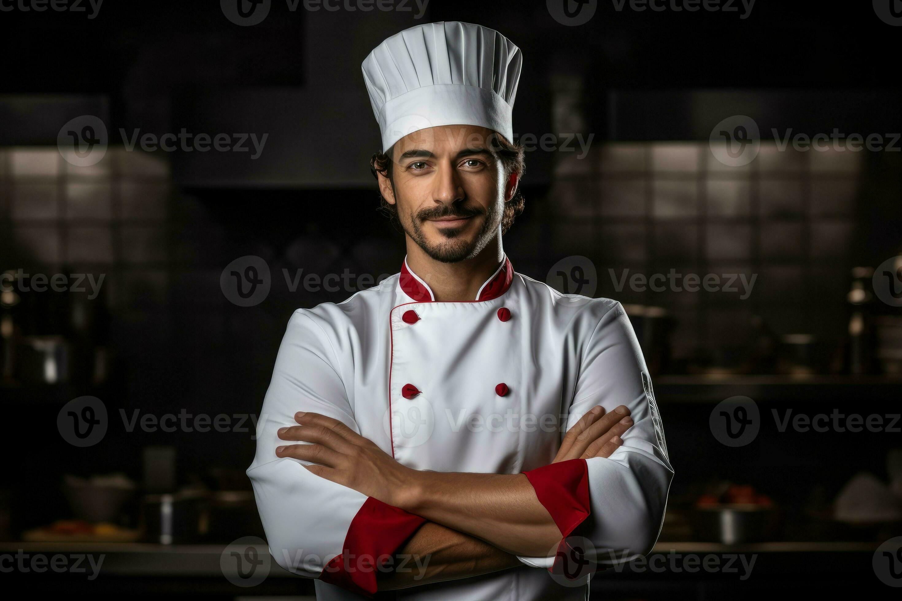 Handsome male master chef smiling. Generate Ai 26488038 Stock Photo at Vecteezy