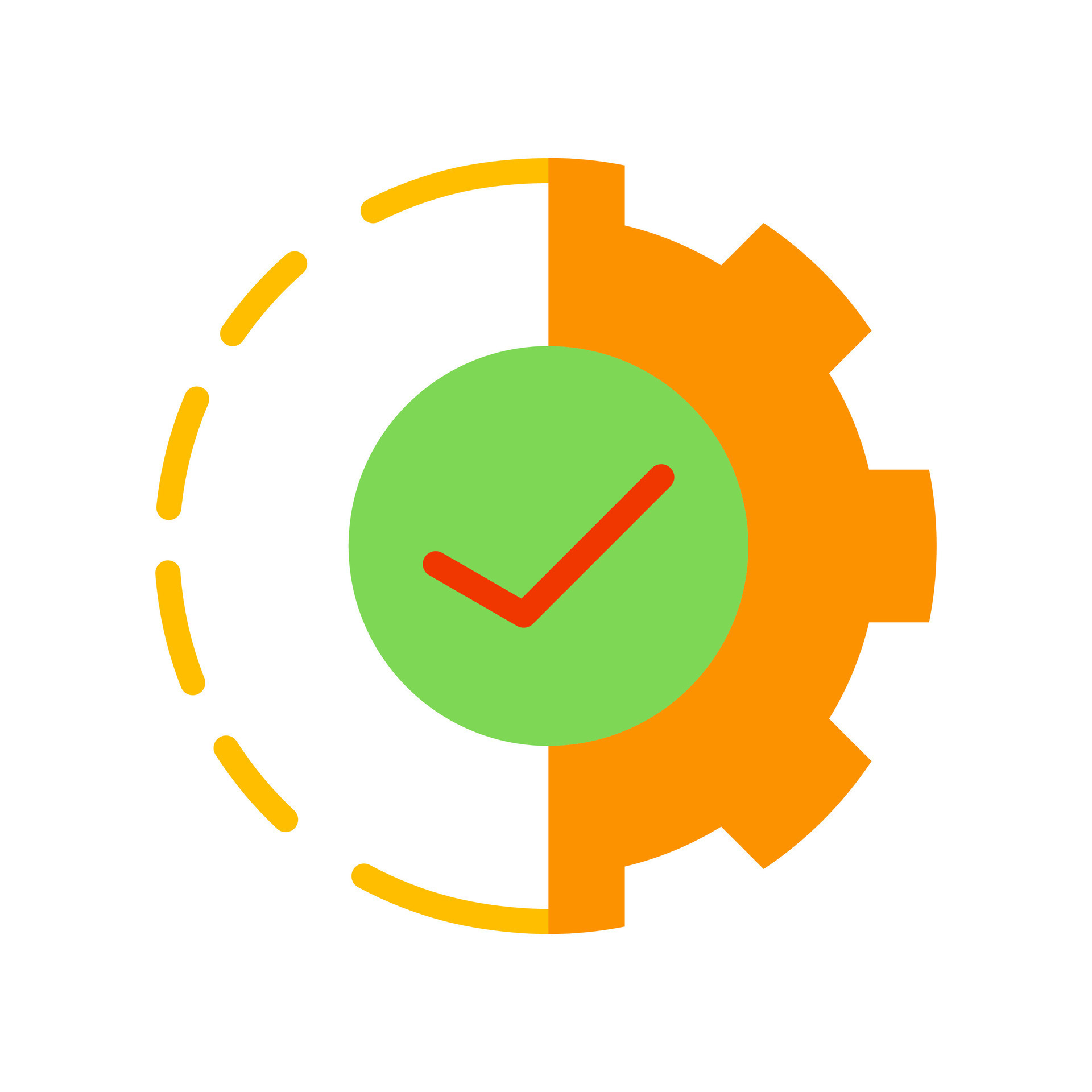 Process icon in flat style isolated on white. Process symbol in black ...