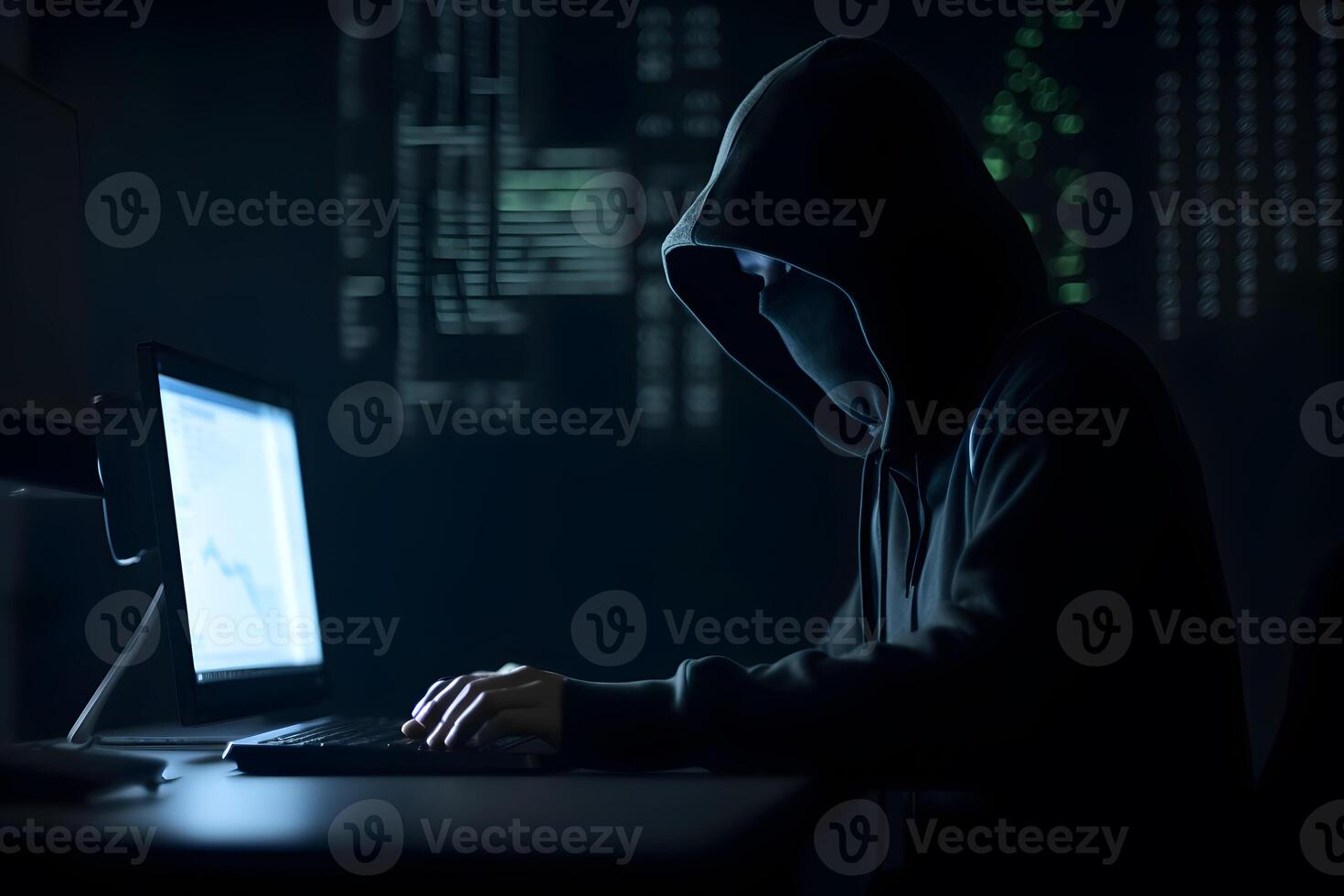 Hacker Typing Computer Concept Of Cybercrime Cyberattack Dark Web