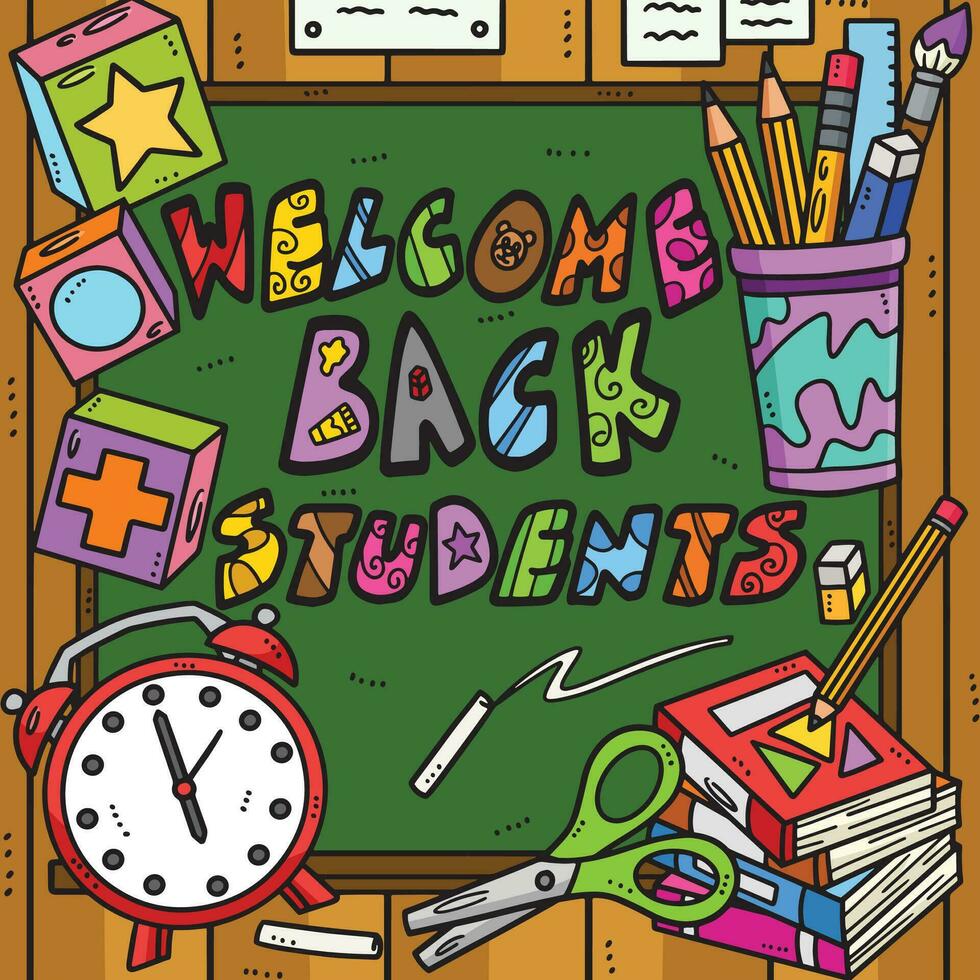 Back to School Welcome Back Students Colored 26493164 Vector Art at ... Back to School Welcome Back Students Colored 26493164 Vector Art at ...