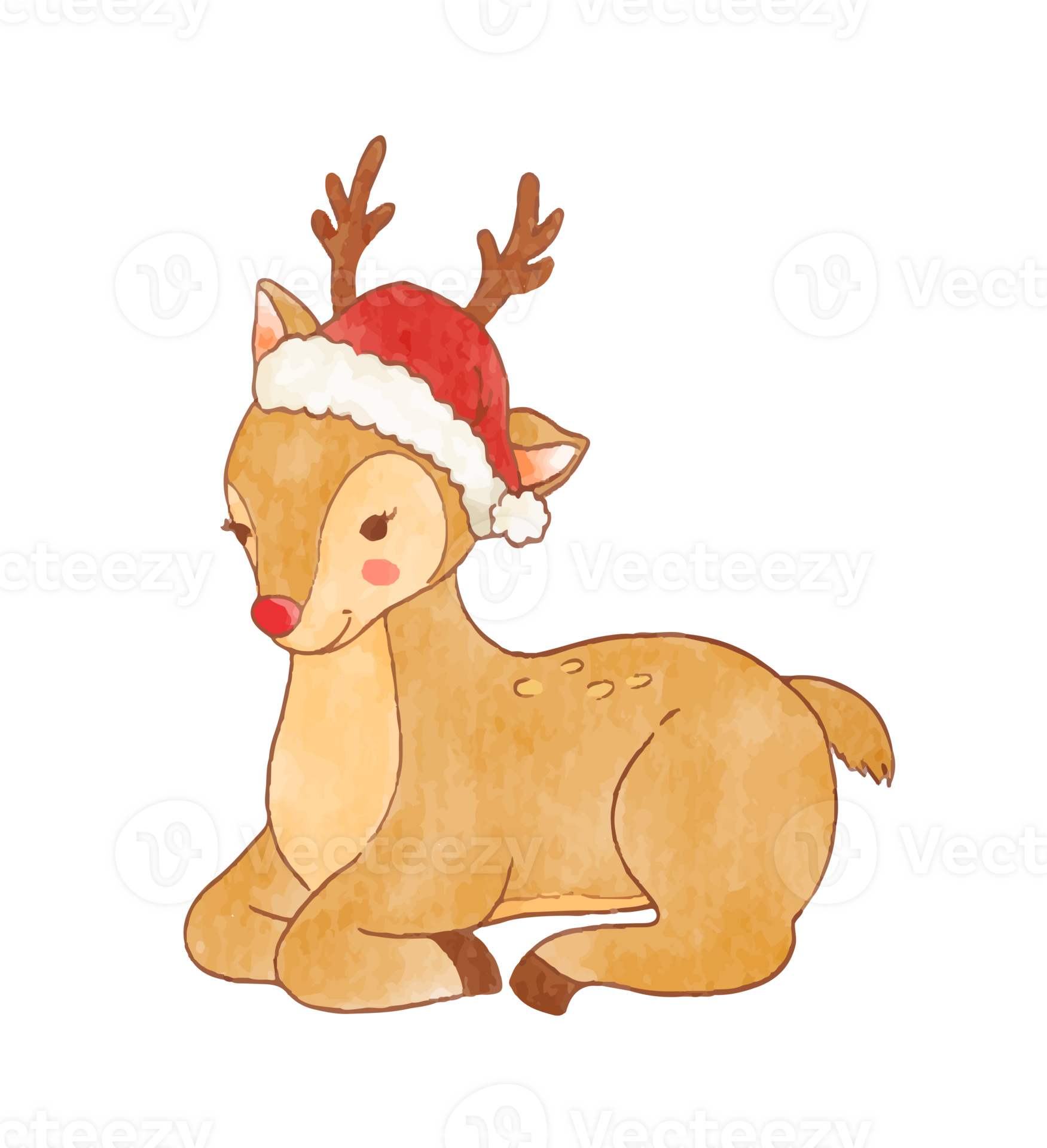 Watercolor Character Of Christmas Reindeer 26495063 Png
