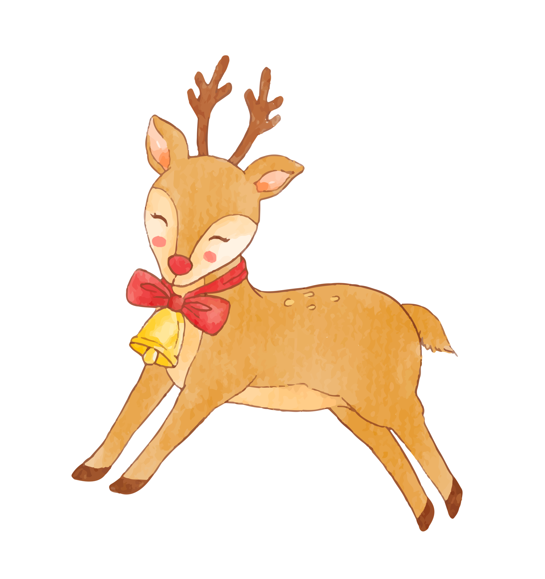 Watercolor Character Of Christmas Reindeer 26495080 Png