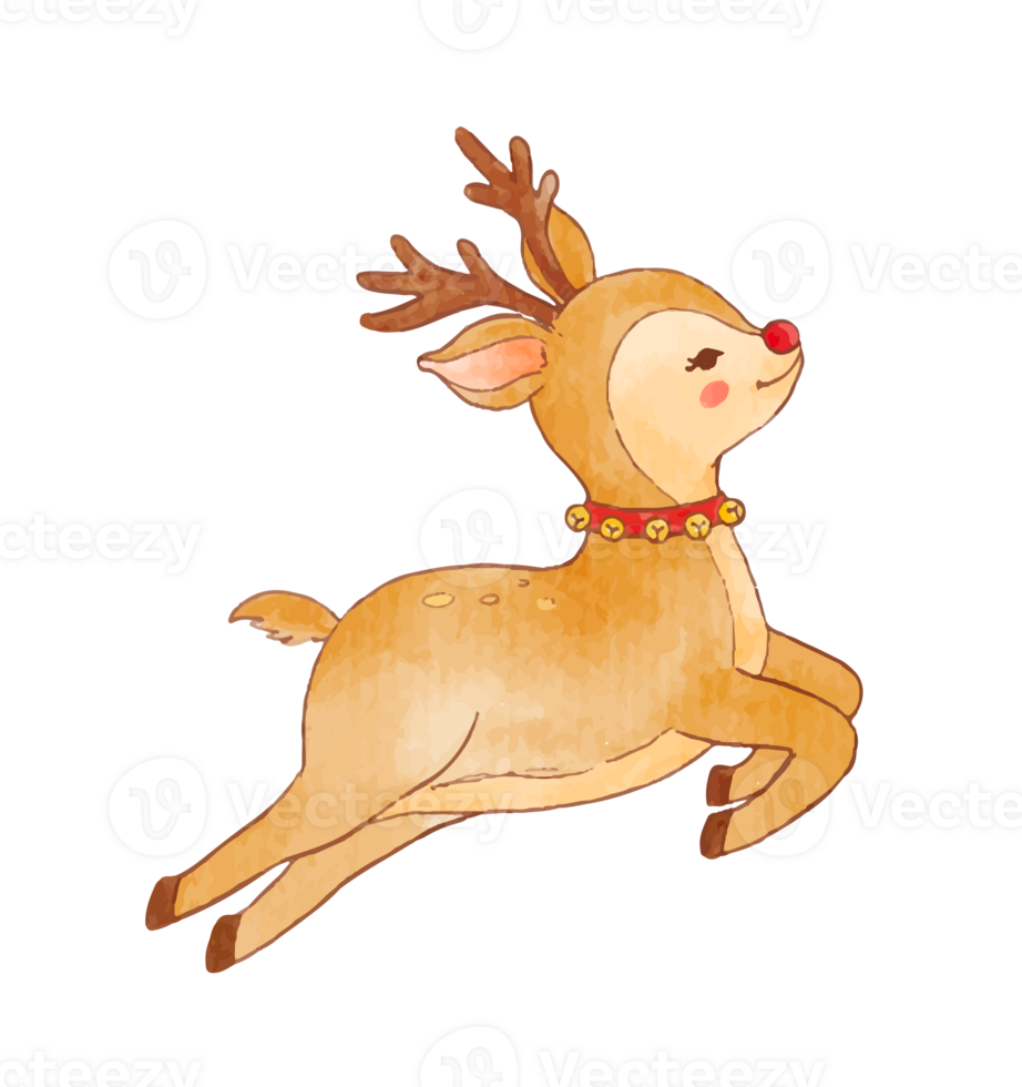 Watercolor Character Of Christmas Reindeer 26495193 Png