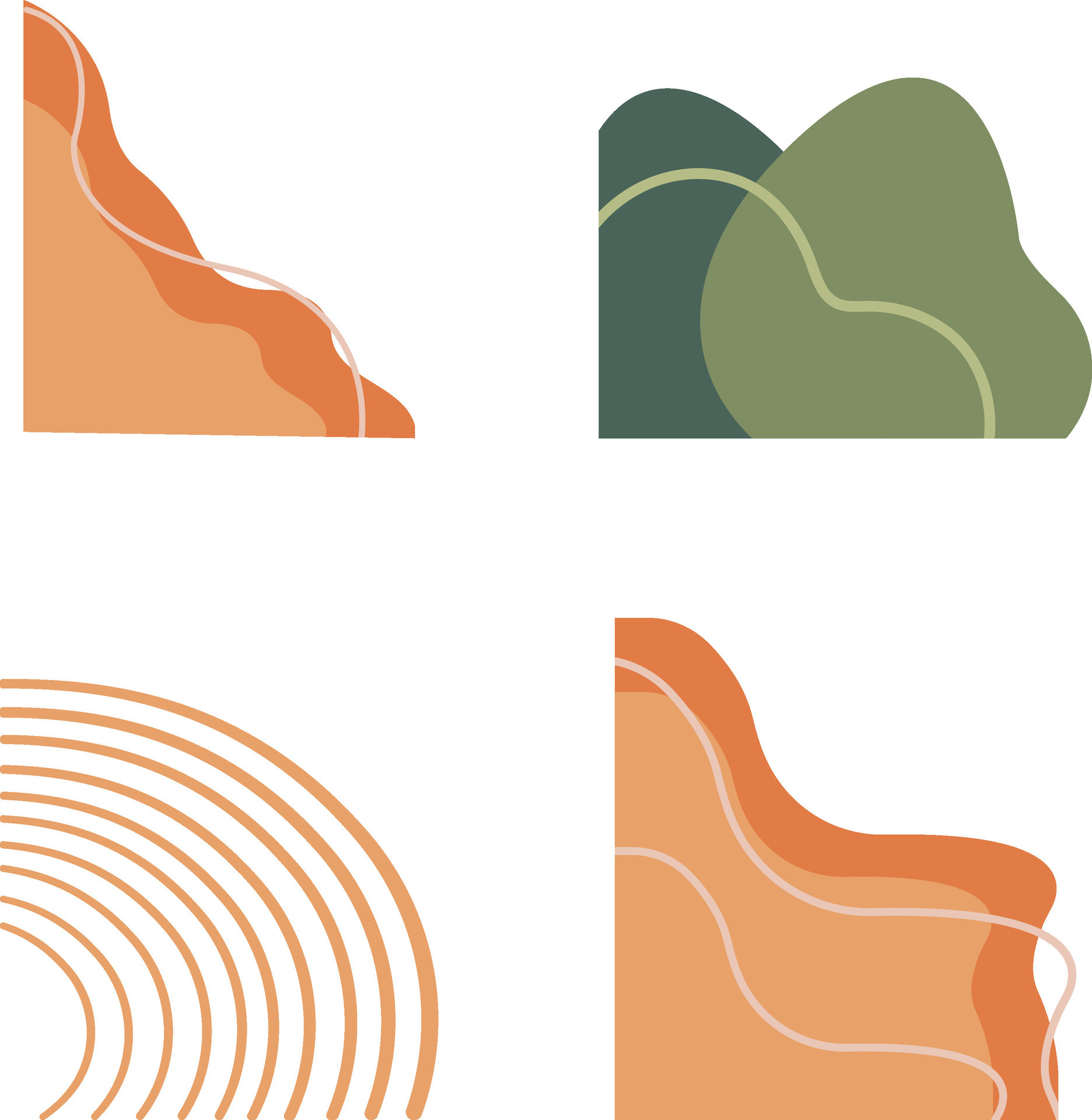 Modern Abstract Corner Colorful Rounded Corners Design Vector Vector Illustration 26500306