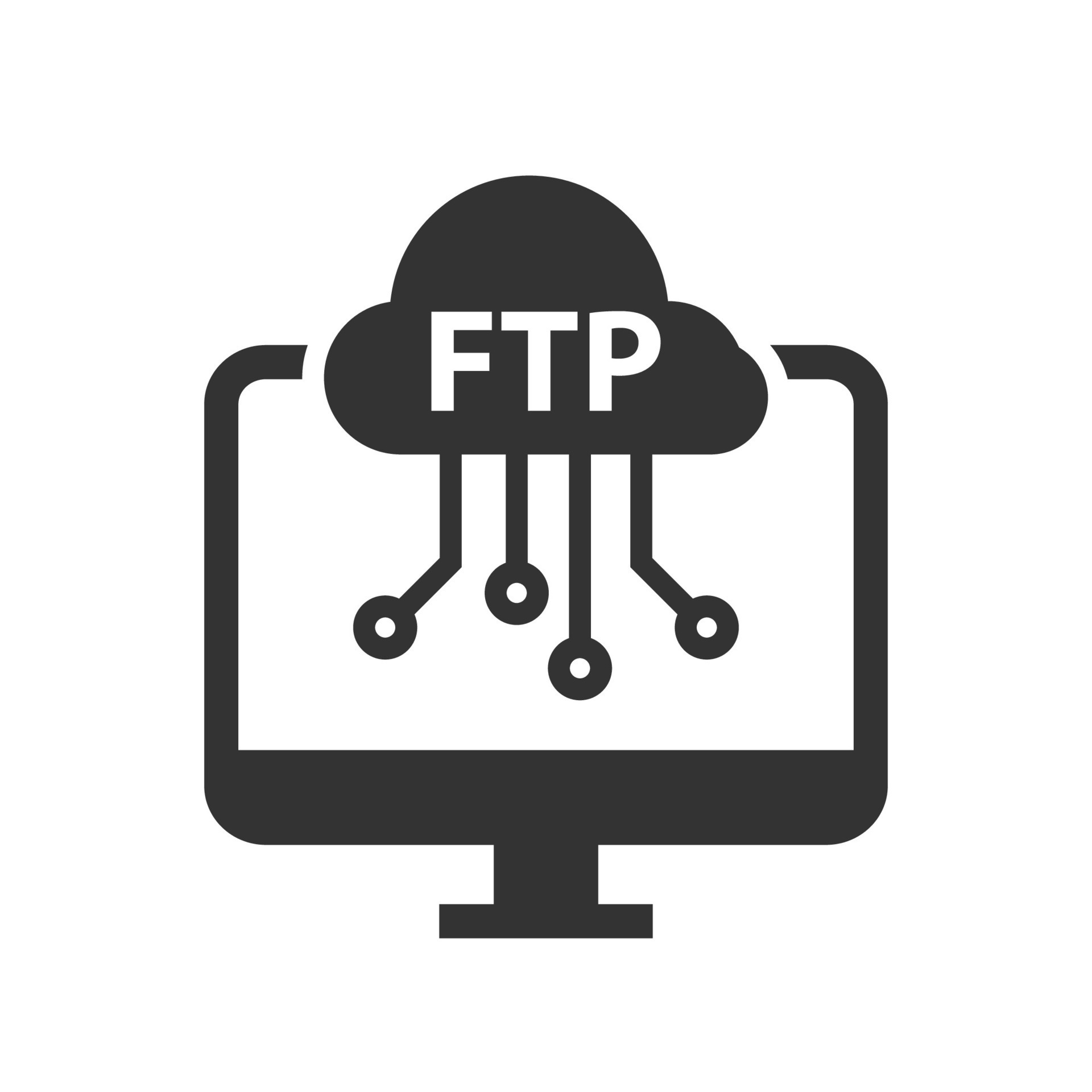 Vector illustration of FTP icon in dark color and white background 26501059 Vector Art at Vecteezy