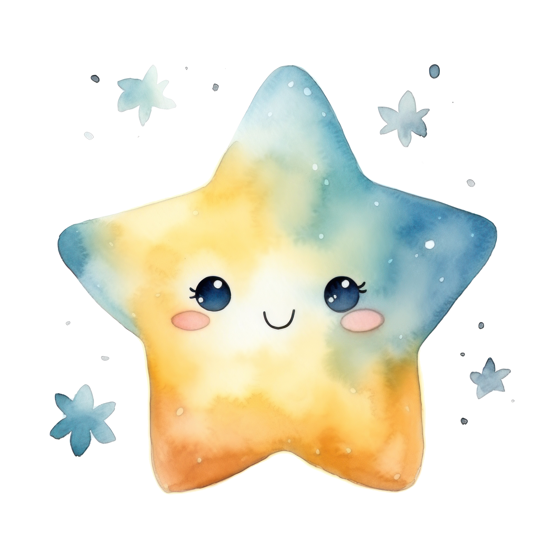 Cute Little Watercolor Star Isolated 26501756 Png