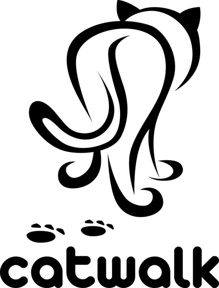 Cat Walk Logo Design Vector Art 26501860 Vector Art At Vecteezy