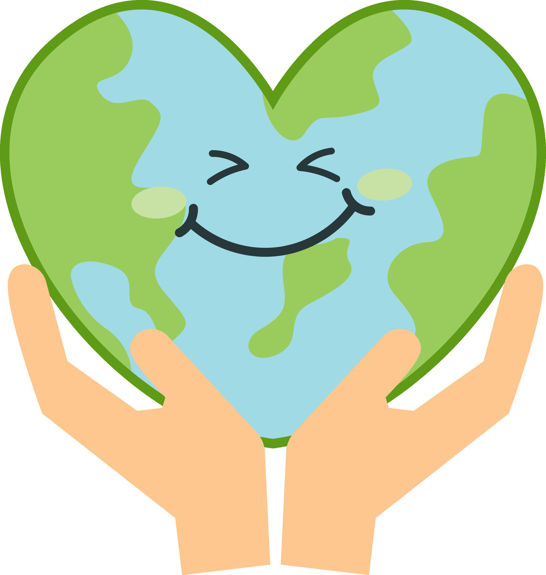 Cute heart earth character with hand to commemorate earth day love the ...