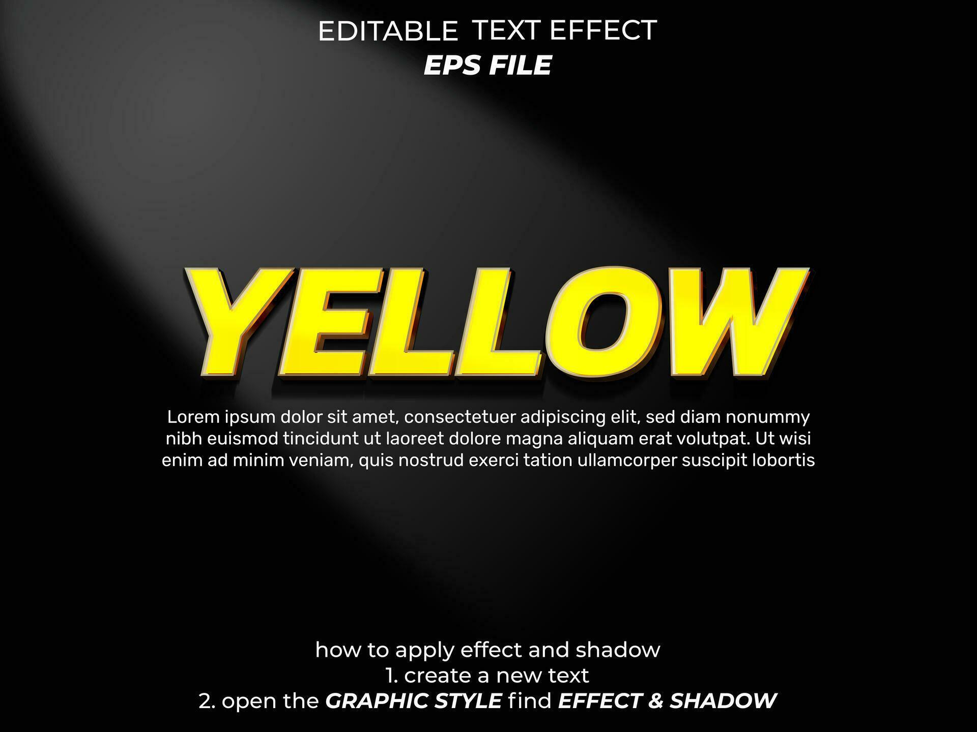 yellow text effect, typography, 3d text. vector template 26502724 Vector Art at Vecteezy