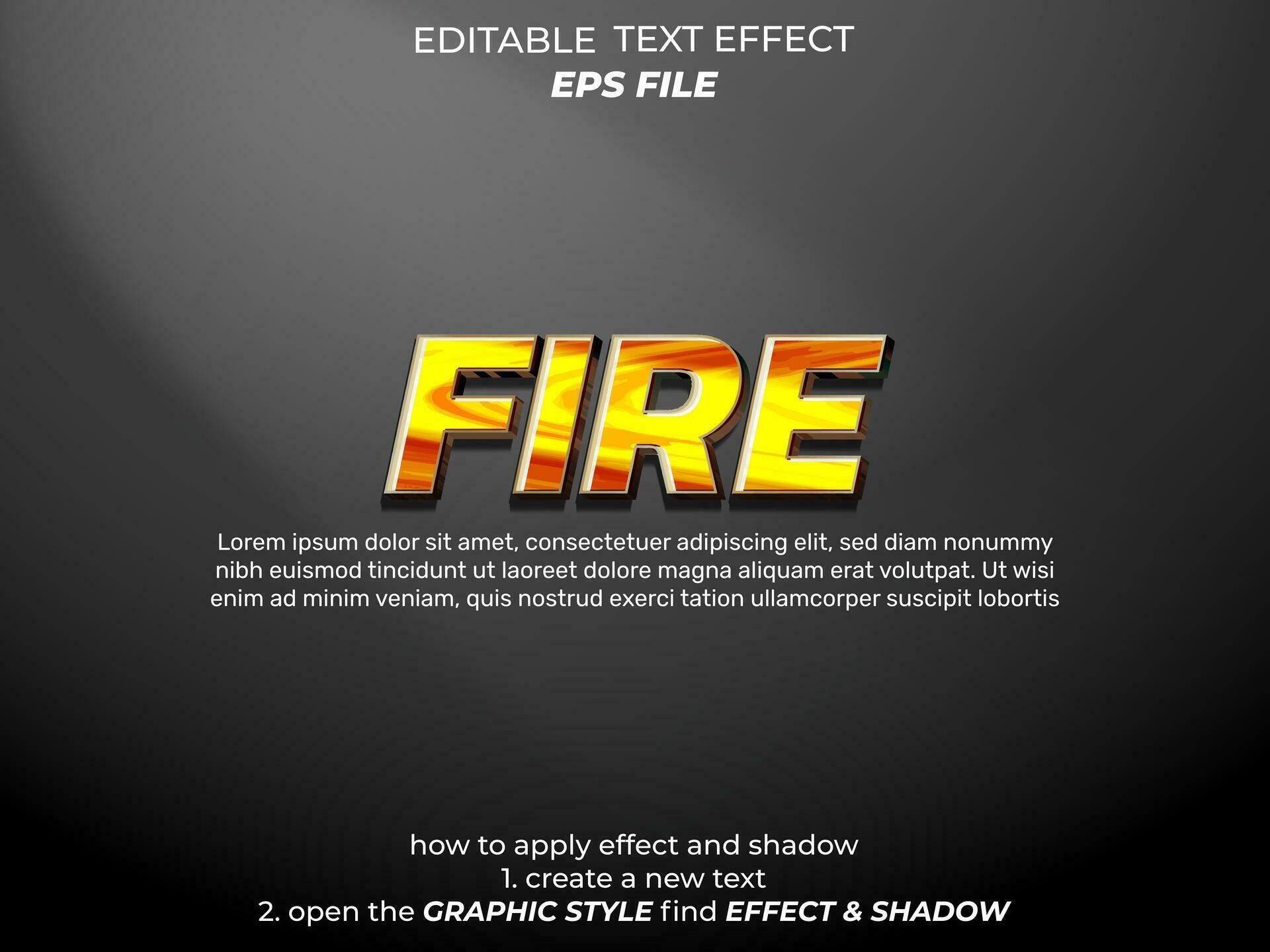 fire text effect, typography, 3d text. vector template 26502731 Vector ...
