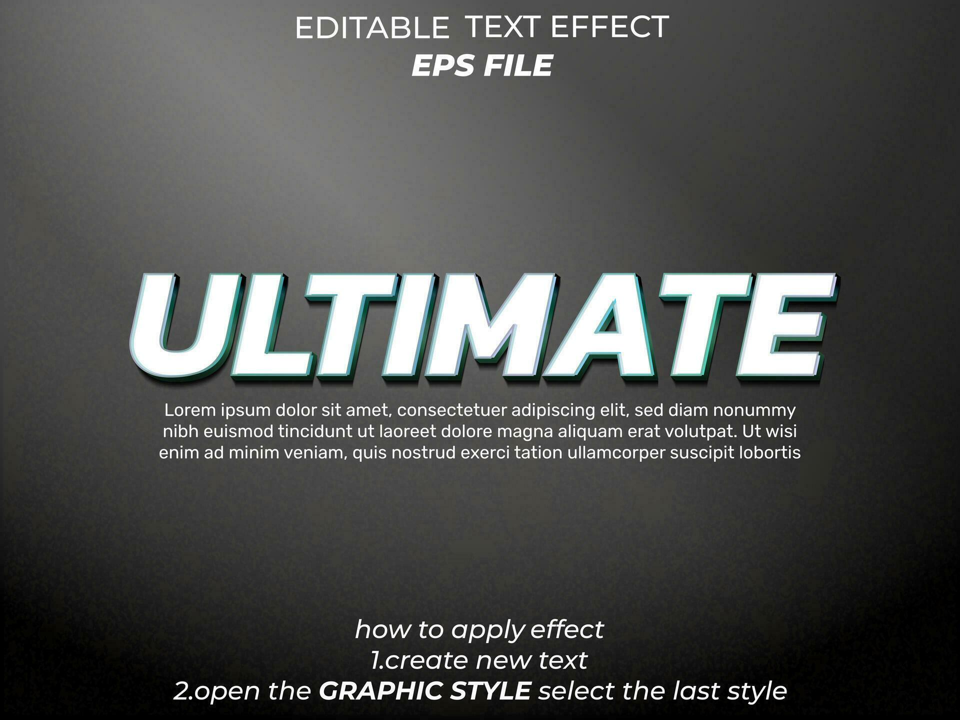 ultimate text effect, typography, 3d text. vector template 26502740 ...