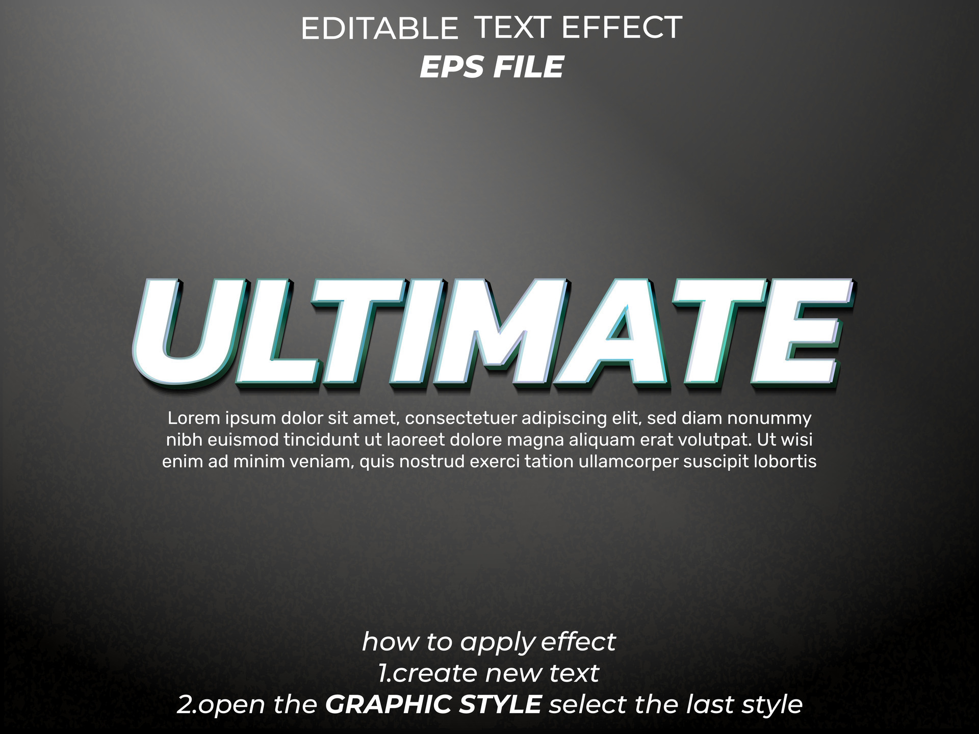 ultimate text effect, typography, 3d text. vector template 26502740 ...