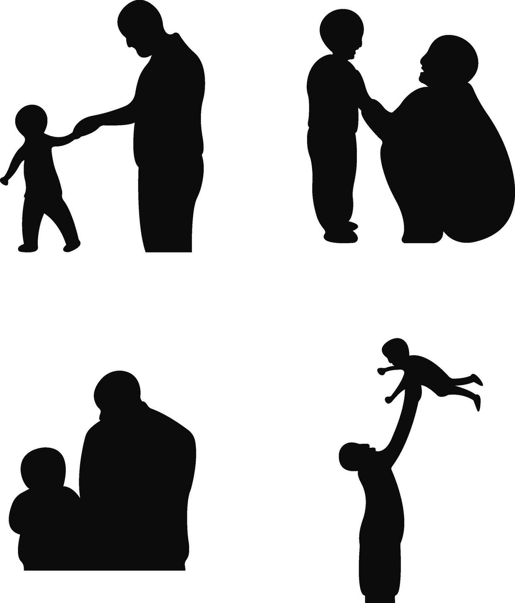 Fathers Day Illustration Of Dad With Son And Walking Together Modern