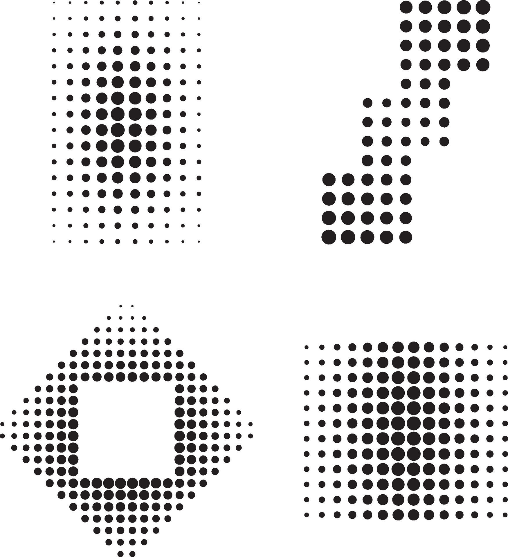 Halftone Dotted Horizontal Template Using Halftone Dots Pattern