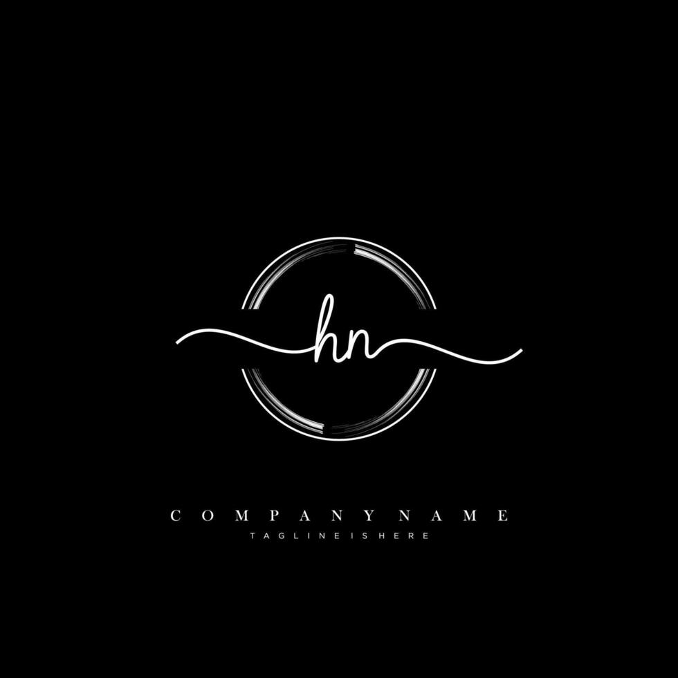 Hn Inicial Escritura Minimalista Geométrico Logo Modelo Vector 26506536