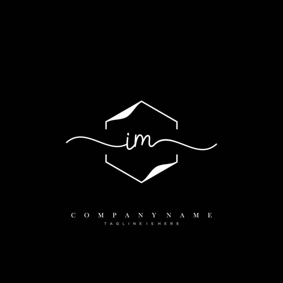 IM Initial handwriting minimalist geometric logo template vector ... IM Initial handwriting minimalist geometric logo template vector ...