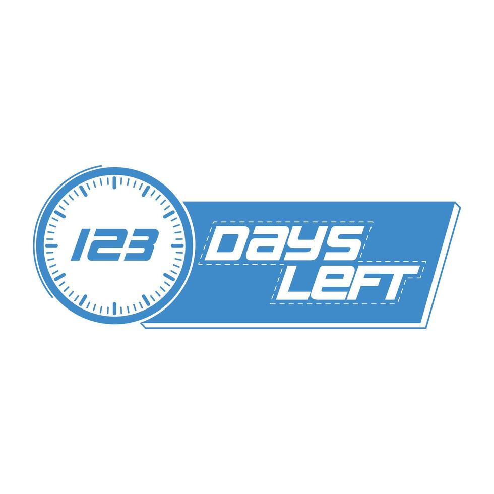 123 Days Left Countdown Timer Clock Design 26507446 Vector Art At Vecteezy