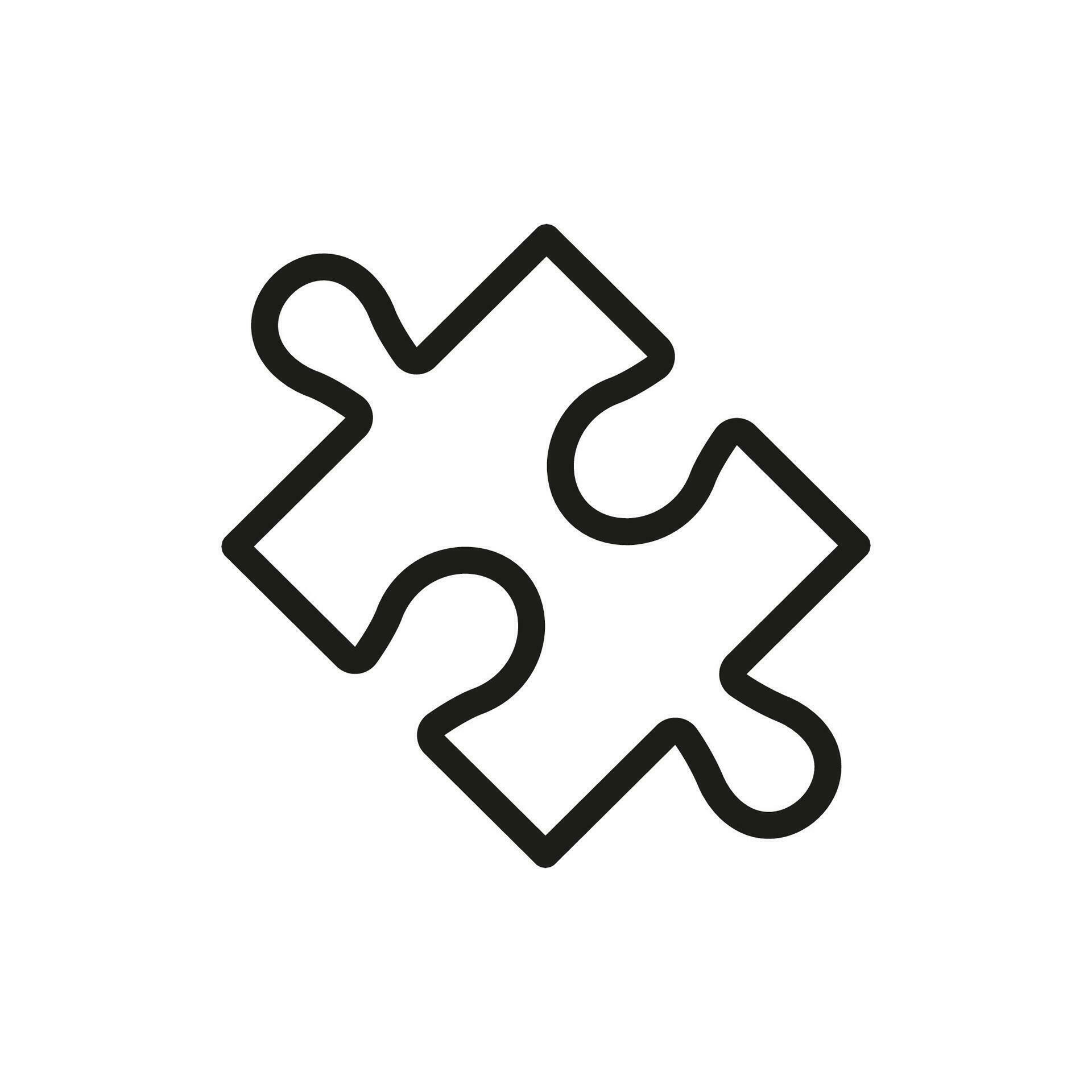 Puzzle Piece Line Icon Jigsaw Part Linear Pictogram Leisure Toy