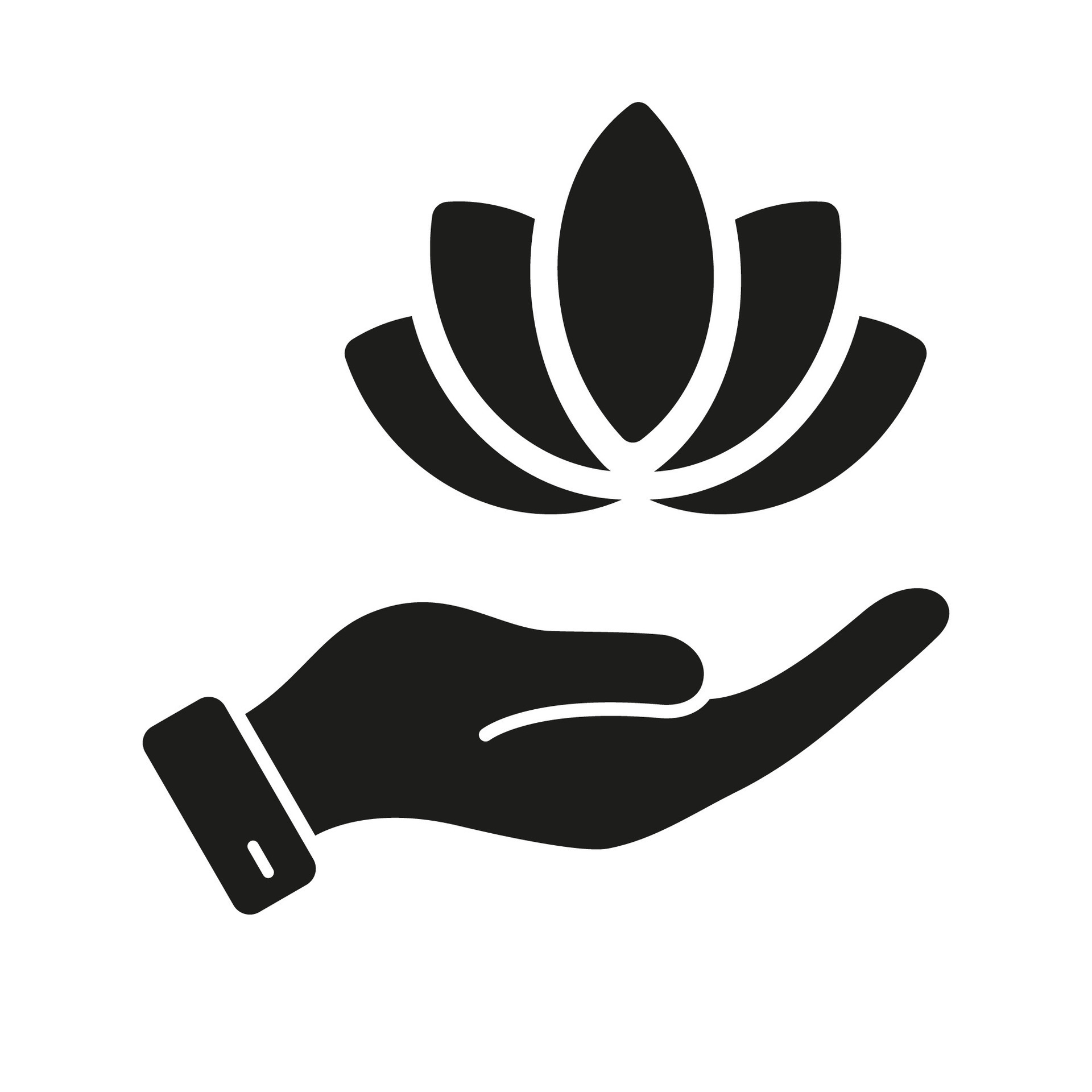 Human Hand Hold Lotus Flower Silhouette Icon. Meditation Glyph ... Human Hand Hold Lotus Flower Silhouette Icon. Meditation Glyph ...