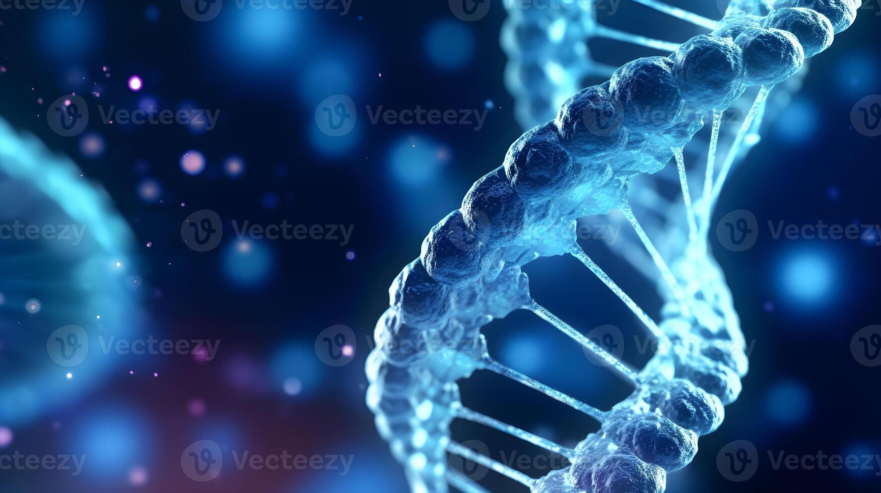 Double stranded DNA and bokeh background . Created by . 26514337 Stock Photo at Vecteezy