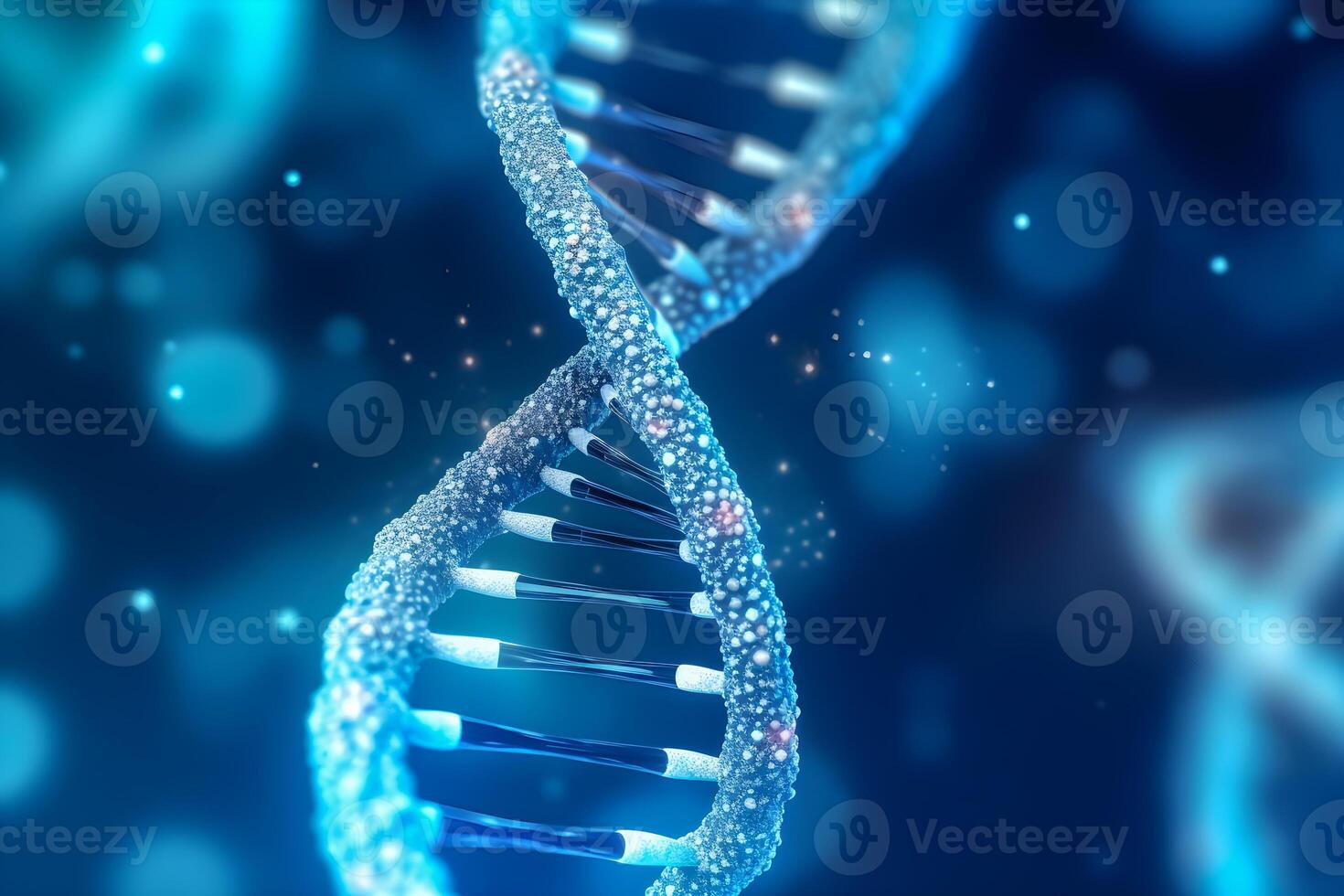 Double stranded DNA and bokeh background . Created by . 26514343 Stock Photo at Vecteezy