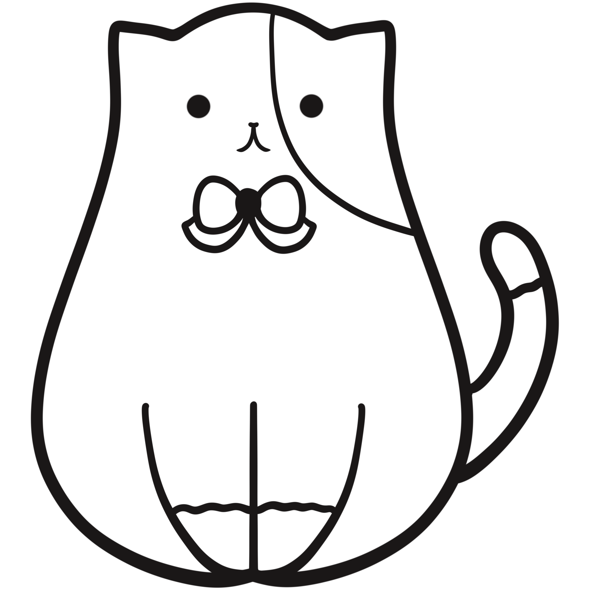 Cute Cat Outline 26515521 Png