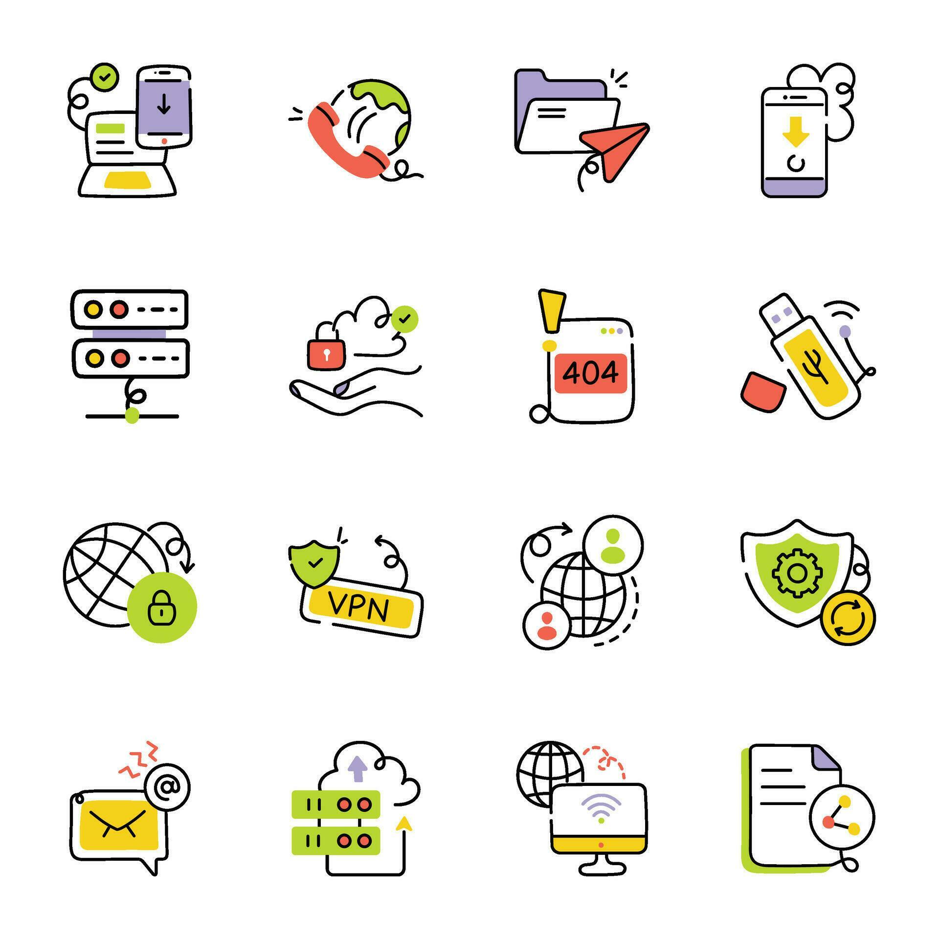 Set of Networking Sketchy Icons 26529142 Vector Art at Vecteezy