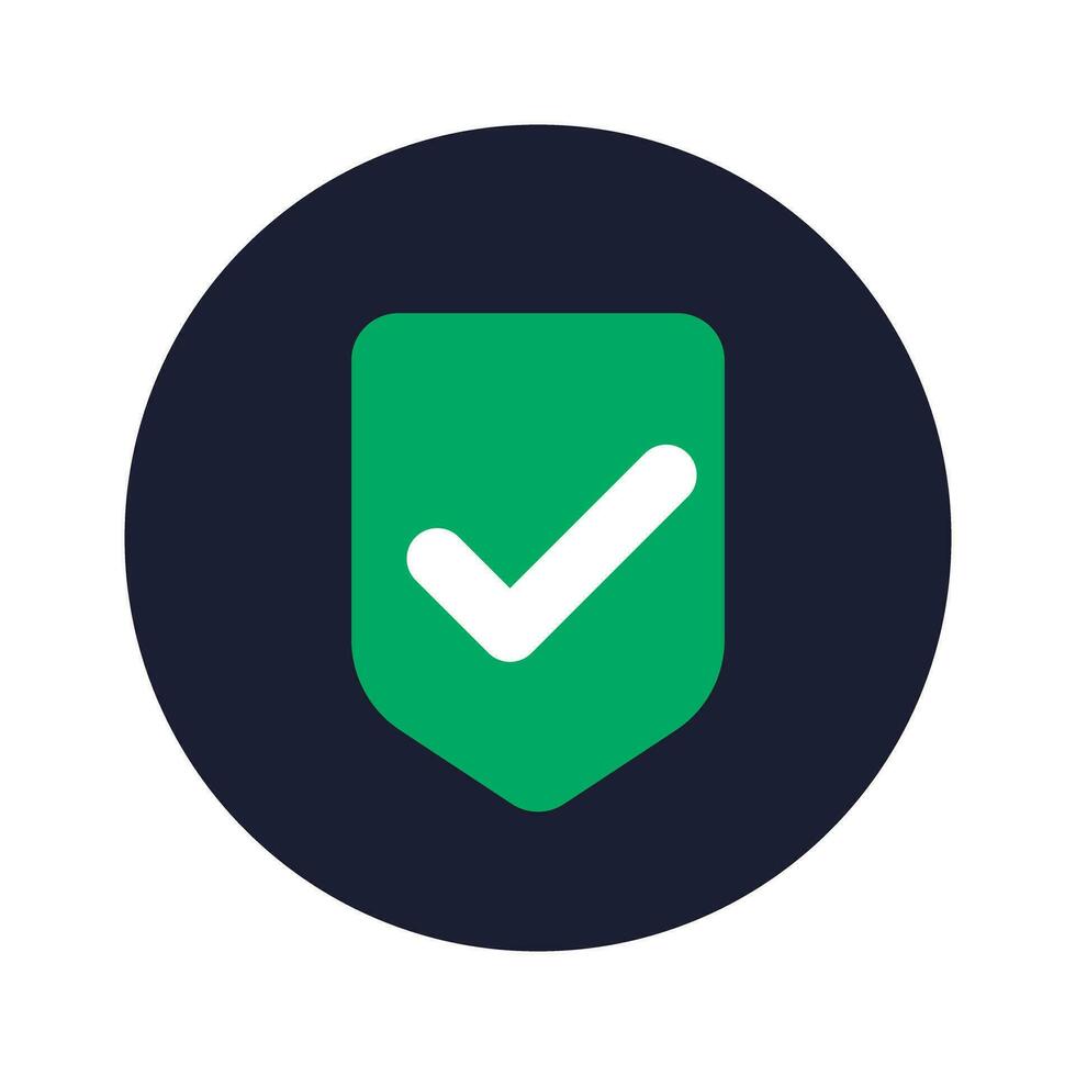Modern Checkmark Shield Icon Confirmation And Authentication Vector