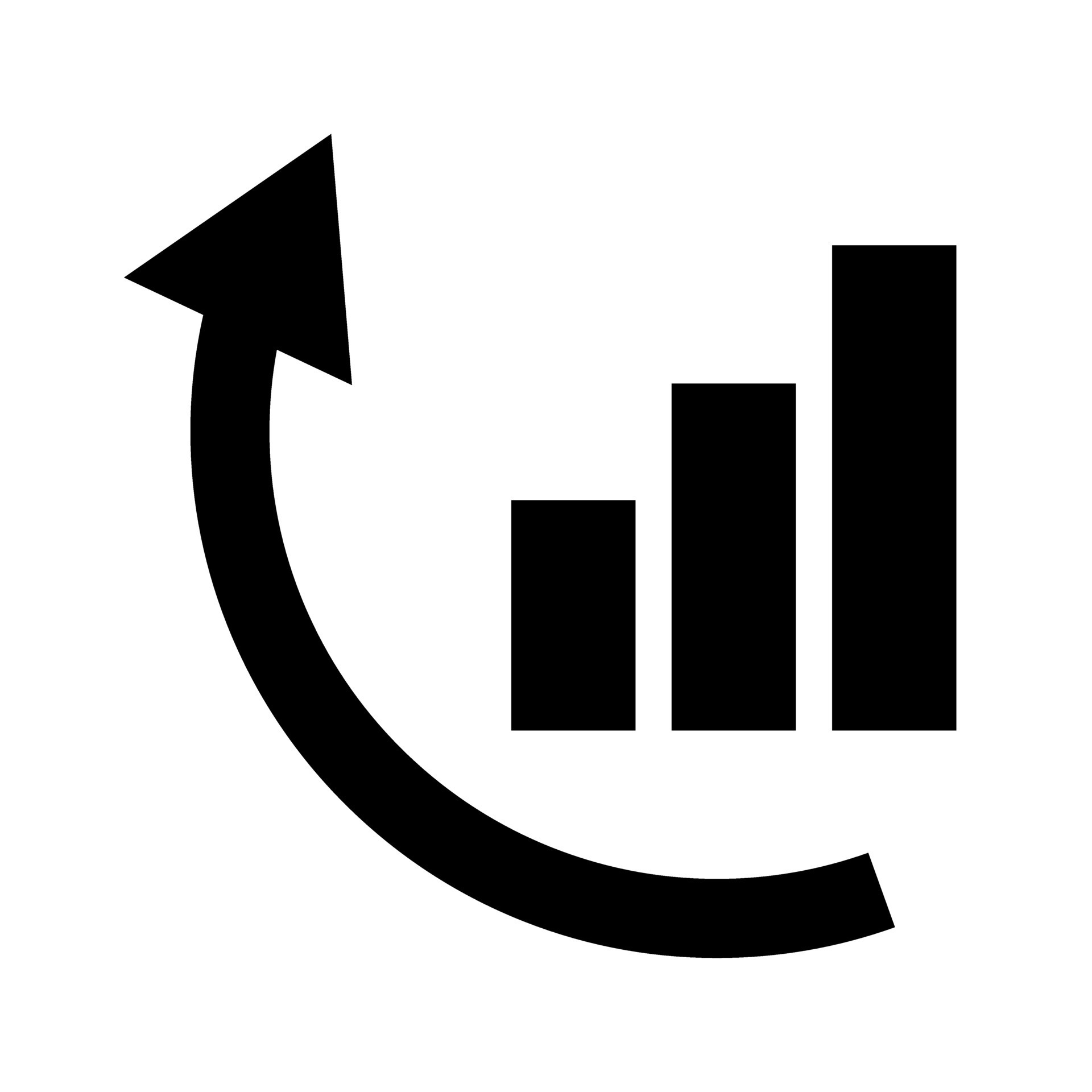 Bar graph waving and increasing arrow icon. Vector. 26529573 Vector Art ...