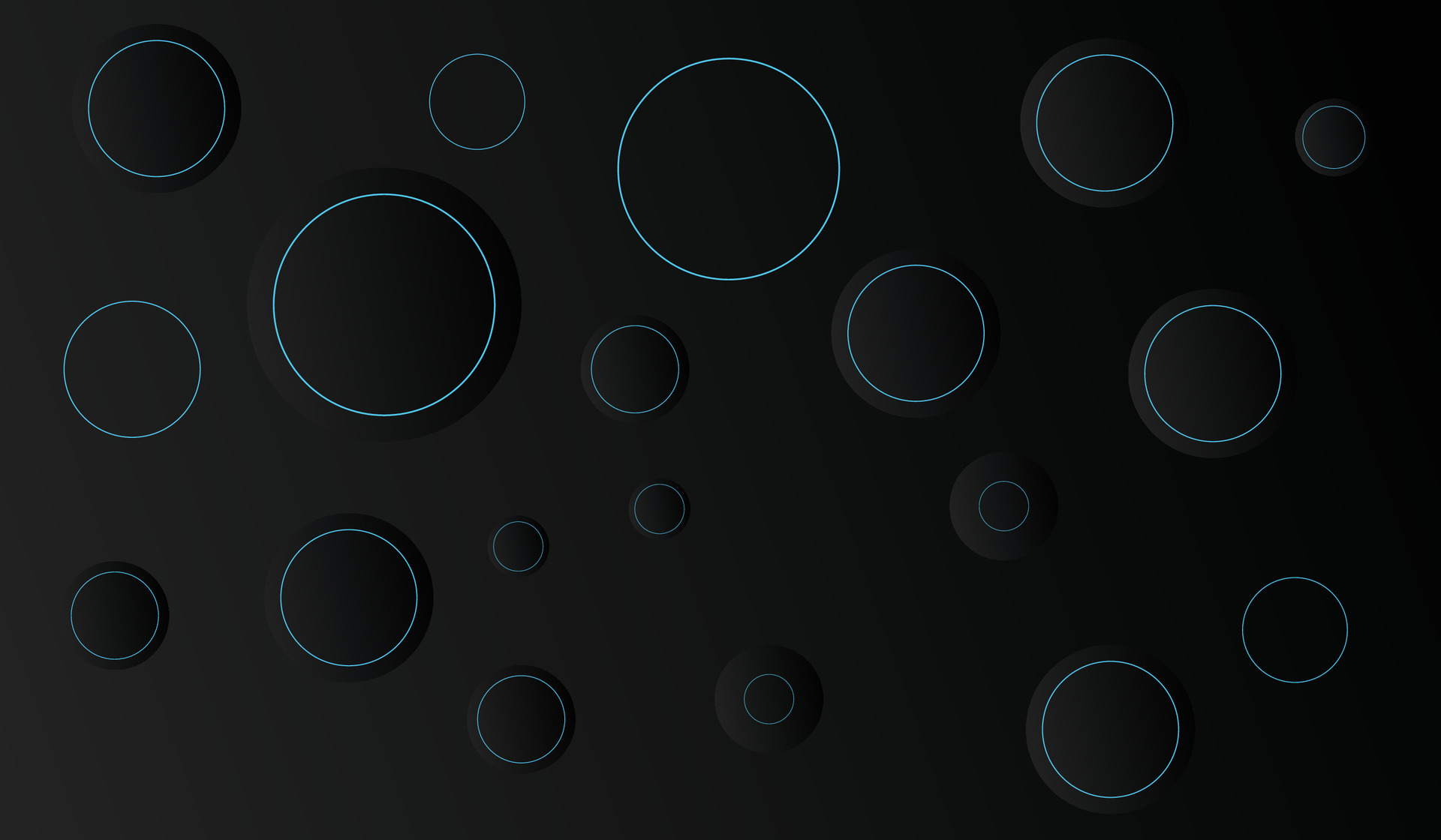 3d Vector Circles Minimalist Black Abstract Background With Blurred