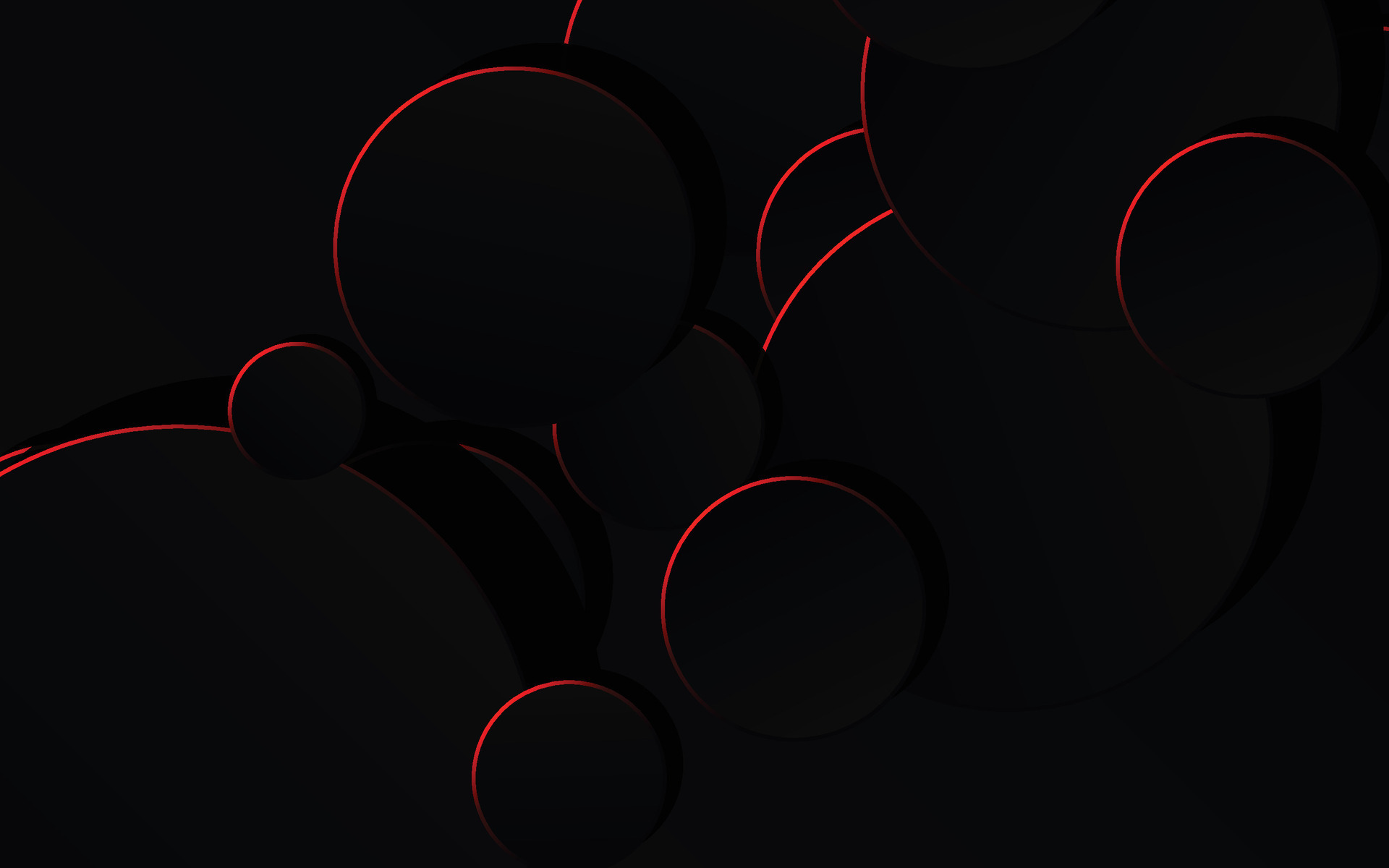 3d Vector Circles Minimalist Black Abstract Background With Blurred