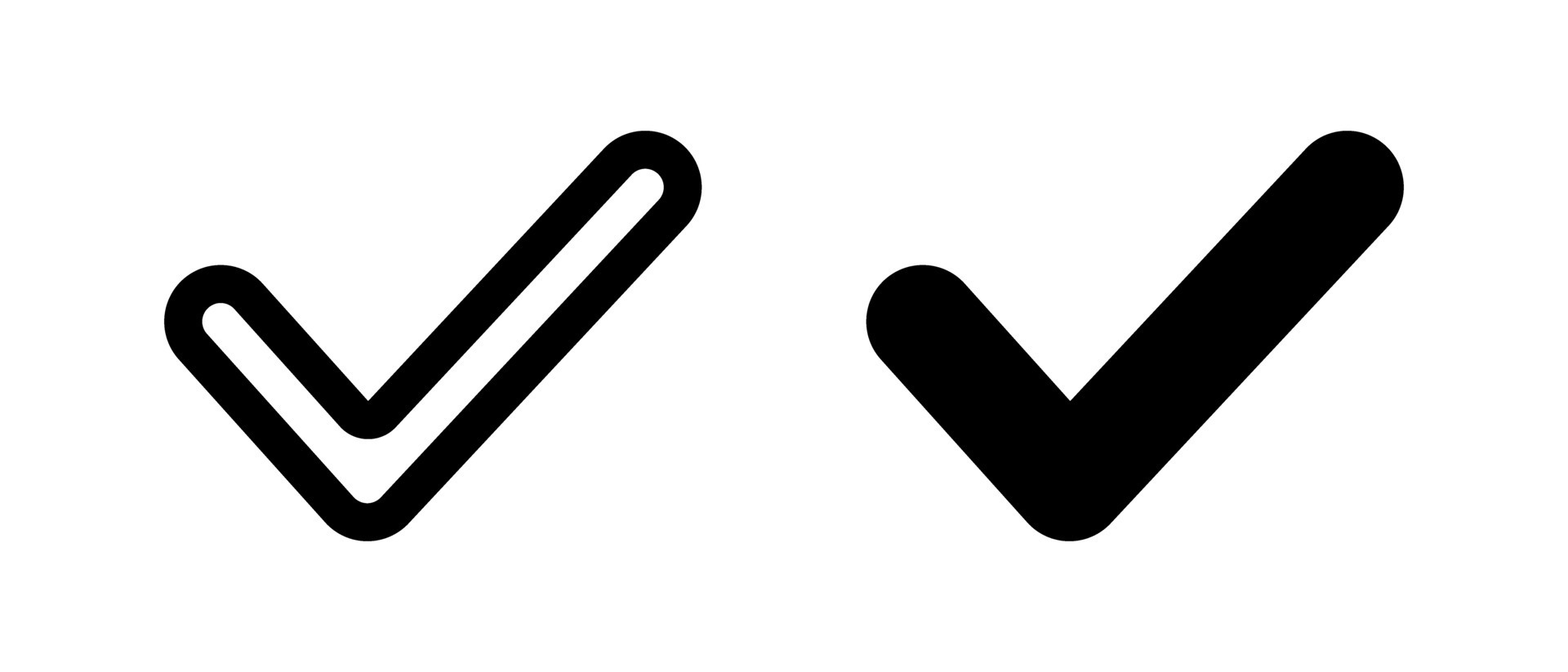 Silhouette and line check mark icon set. Vector. 26529820 Vector Art at ...