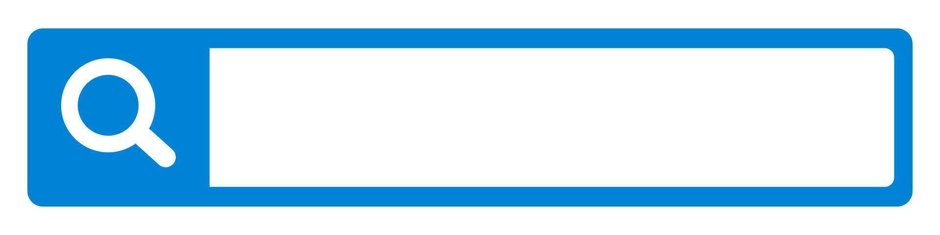 Blue search bar icon with magnifying glass. Search box with copy space ...