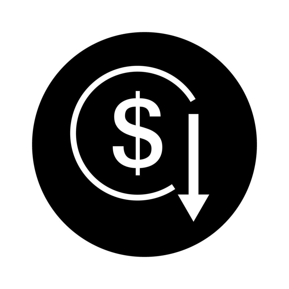 Round dollar decrease icon. Vector. 26530114 Vector Art at Vecteezy