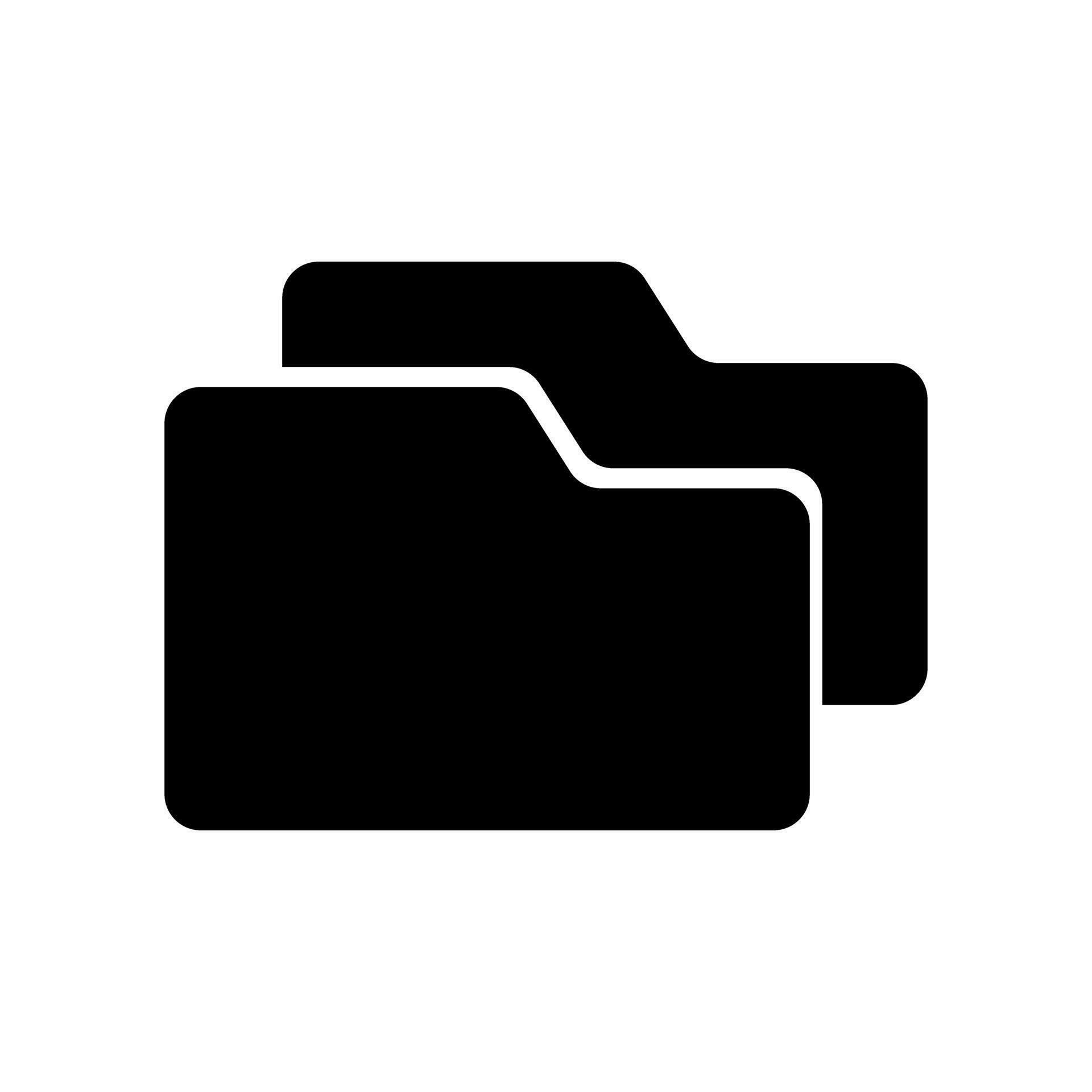 Two folder silhouette icons. Copy of folder. Vector. 26530129 Vector Art at Vecteezy