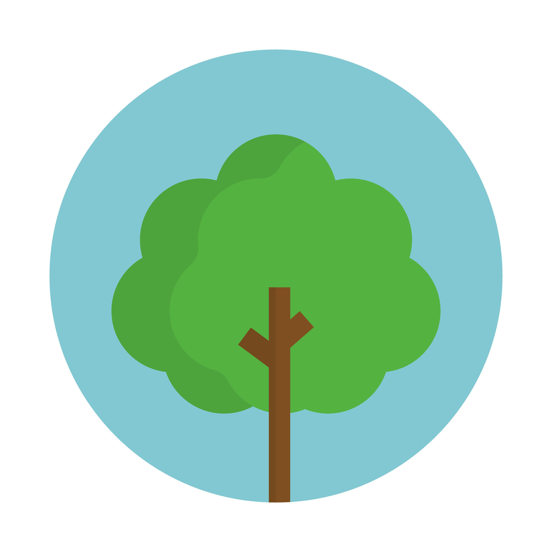 Flat design round tree icon. Vector. 26530198 Vector Art at Vecteezy